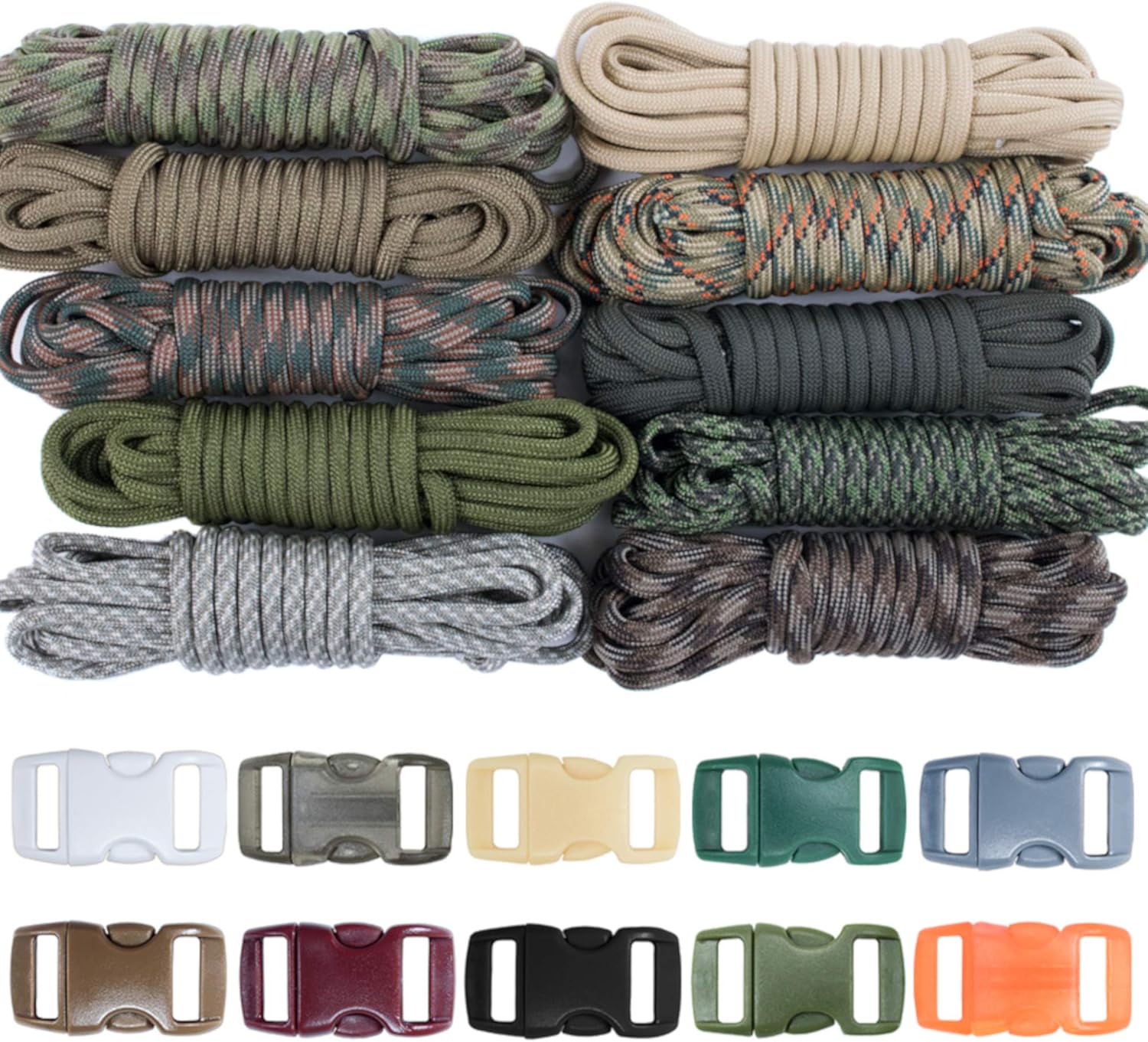 West Coast Paracord Survival Paracord Combo Crafting Kit with 10 Colors ...
