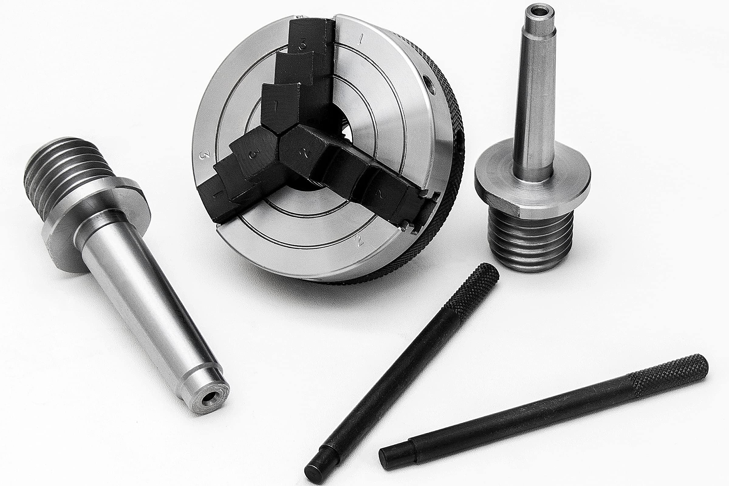 Shop Fox D4103 Mini Lathe Chuck with Arbors - Power Lathe Chucks ...