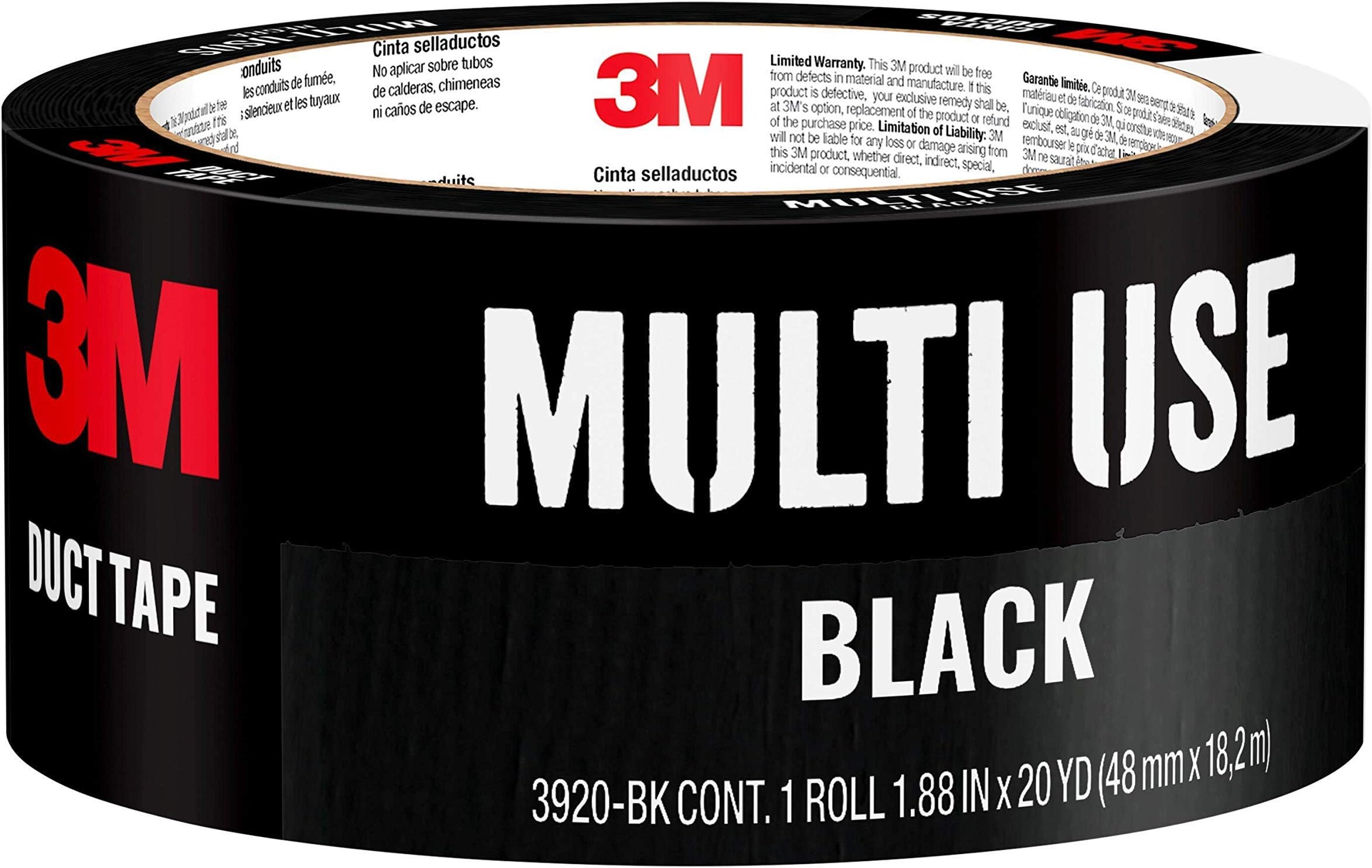 3M Duct Tape Black, 3920-BK BLACK DUCT TAPE 48MM X 18.2M : Amazon.com ...