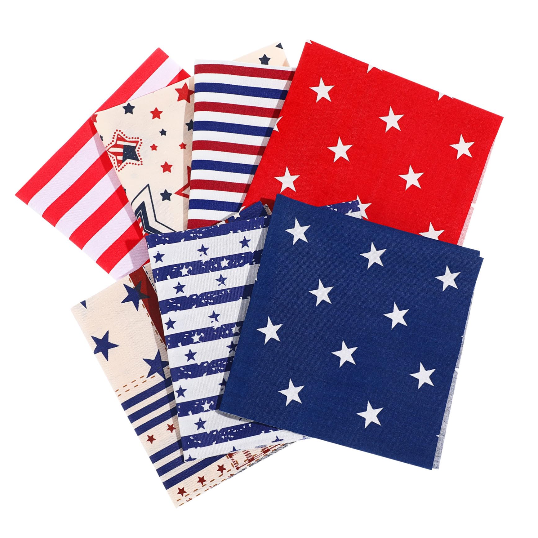 Amazon.com: VILLCASE 7pcs Patriotic Cotton Fabric Bundles, Vintage ...