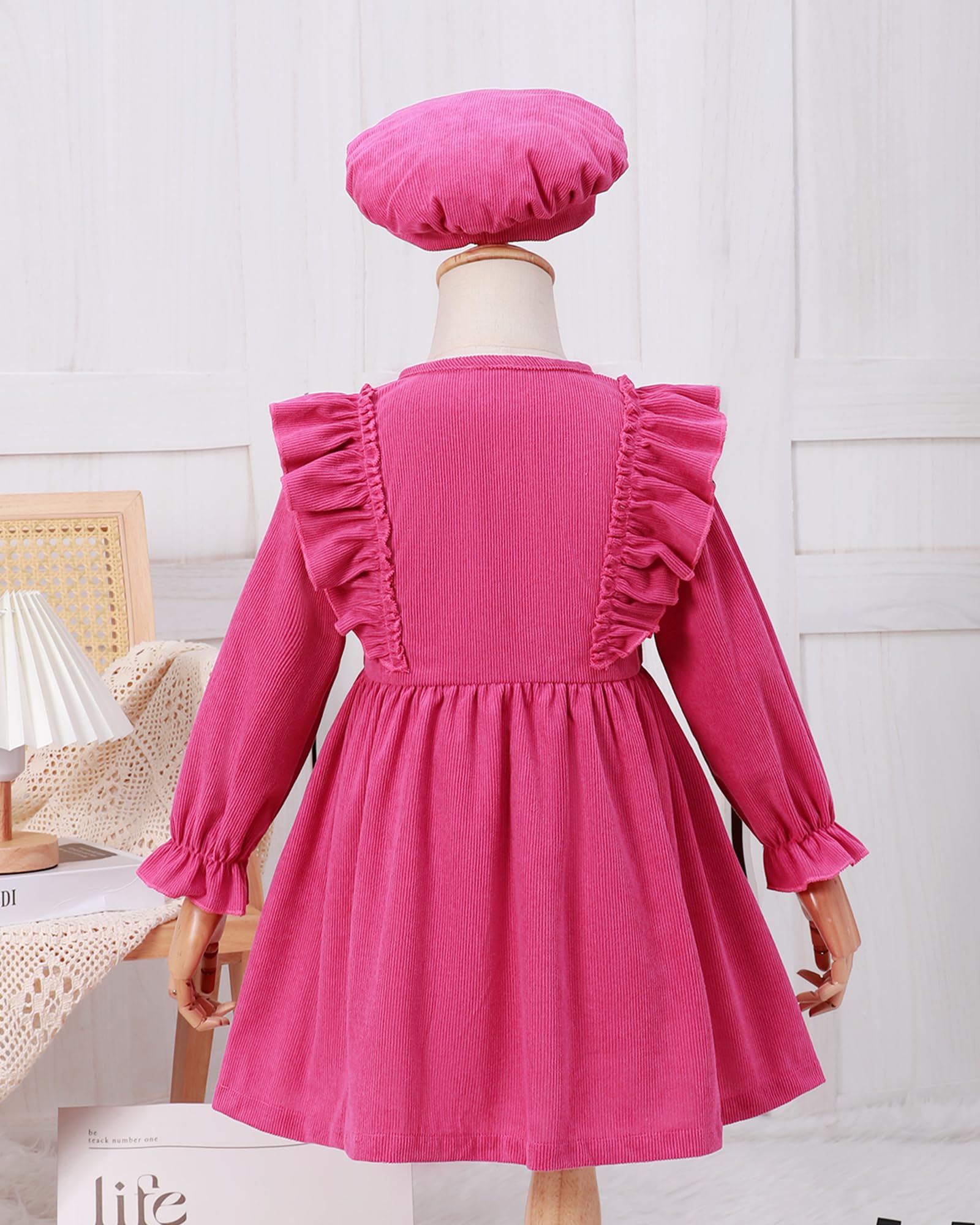 Snapklik.com : Toddler Girls Winter Ruffle Long Sleeve Dresses Kids ...