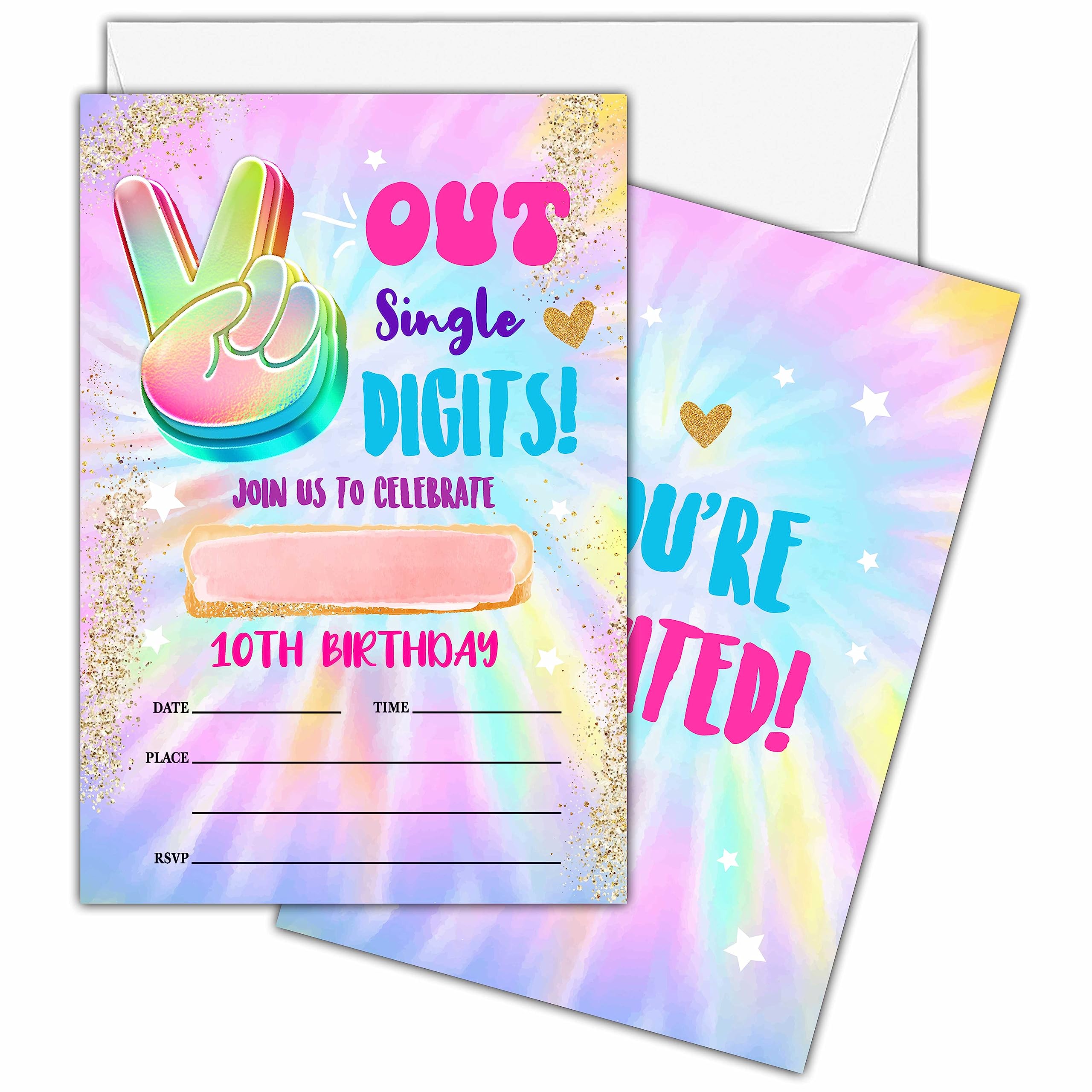 10th Birthday Invitation Cards — “Out Single Digits” Birthday Party ...