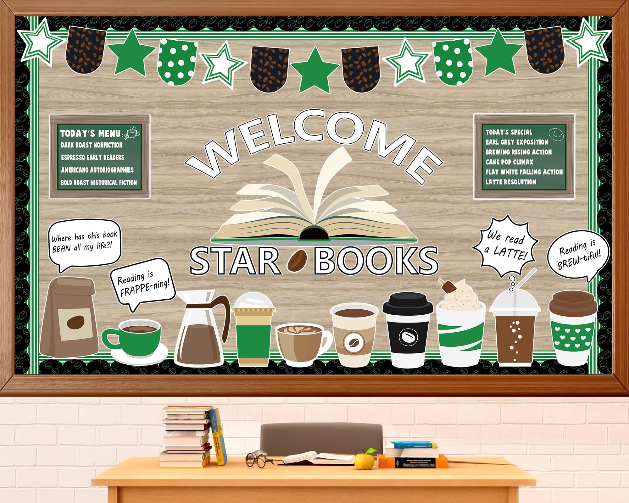 Amazon.com: Coffee Bulletin Board Set Coffee Cup Classroom Decoration ...