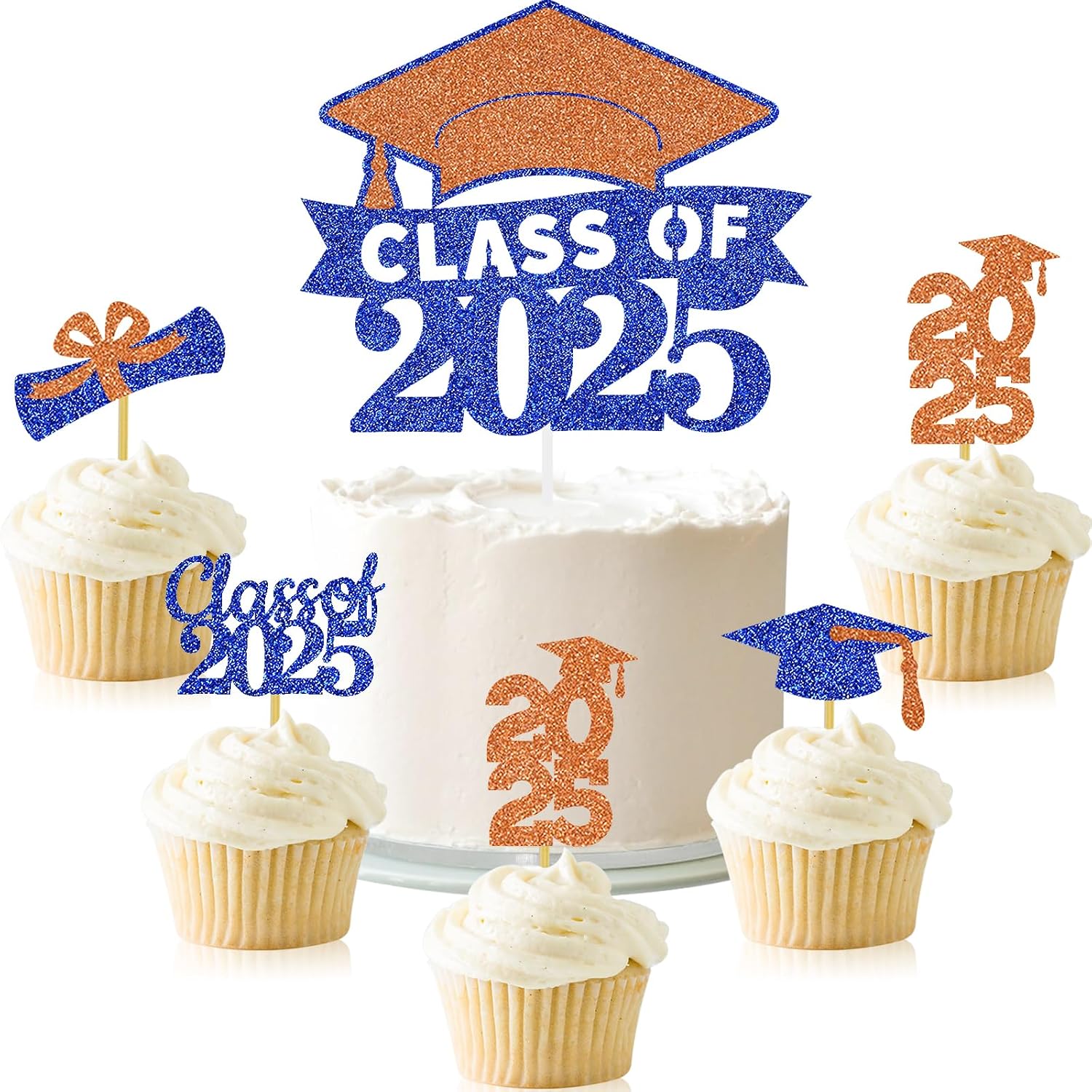 Amazon.com: Graduation Cake Topper Congrats Grad Cupcake Toppers ...