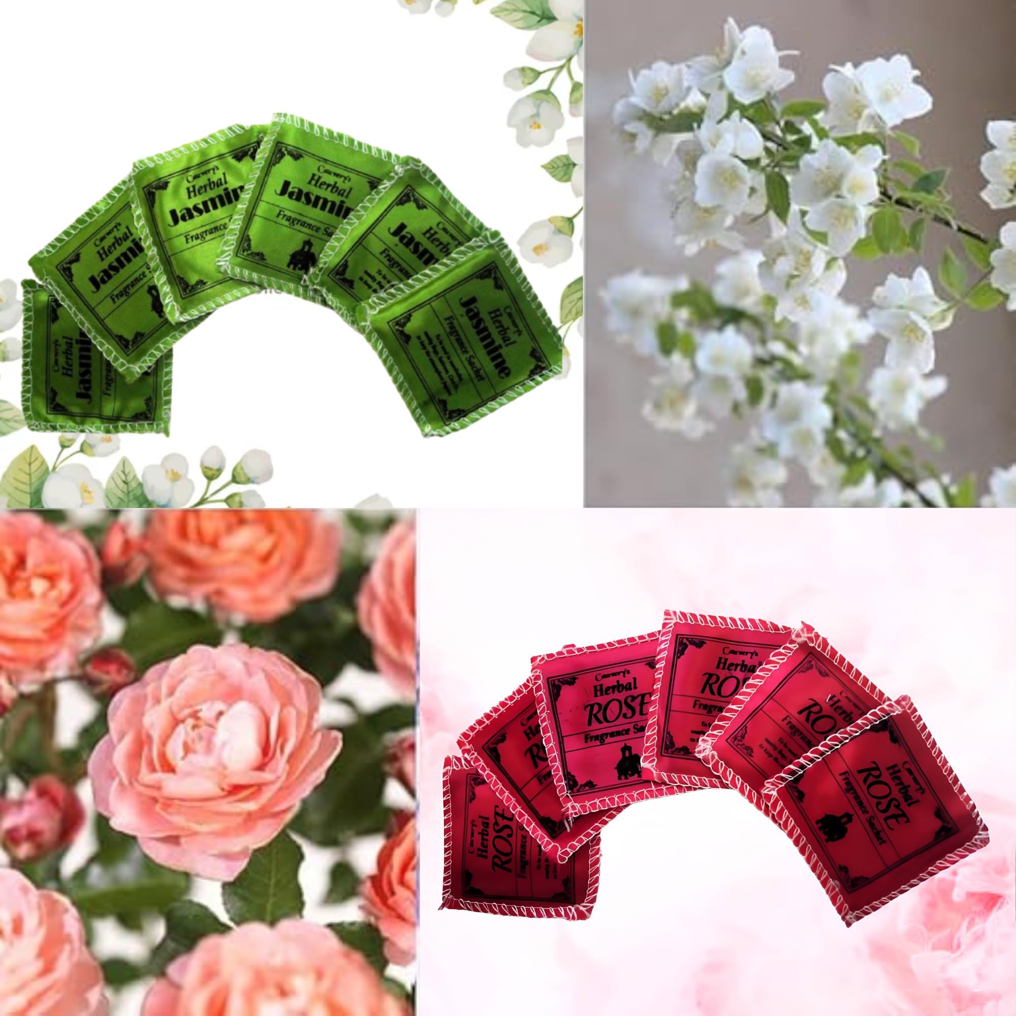 Mysore Jasmine Fragrance Sachets (6-Pack) -Eco-Friendly Cloth Pouch ...