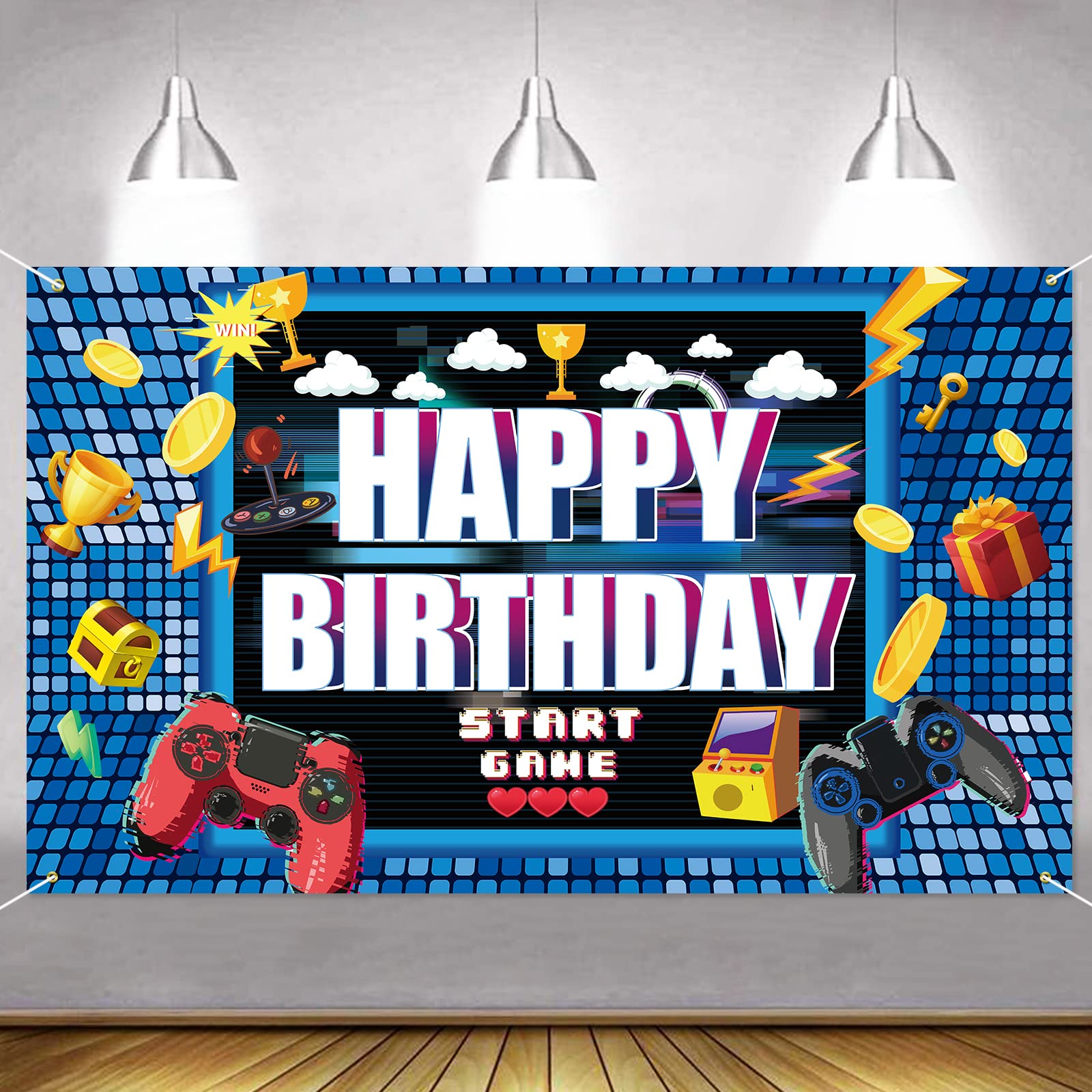 Funhot Video Game Happy Birthday Banner Game On Birthday Party ...