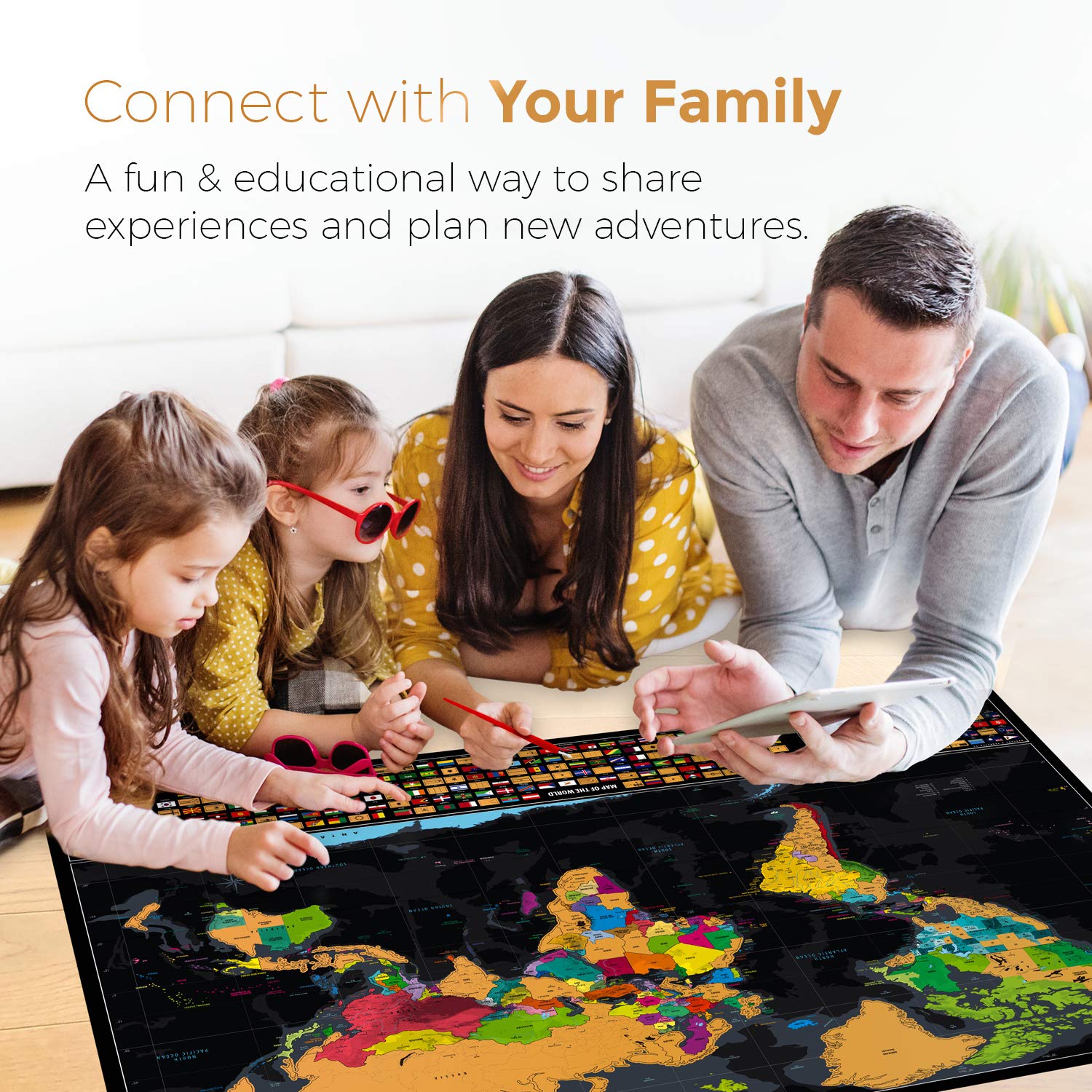 XL Scratch Off World Map – 36 x 24 Scratch Off Map of The World with ...