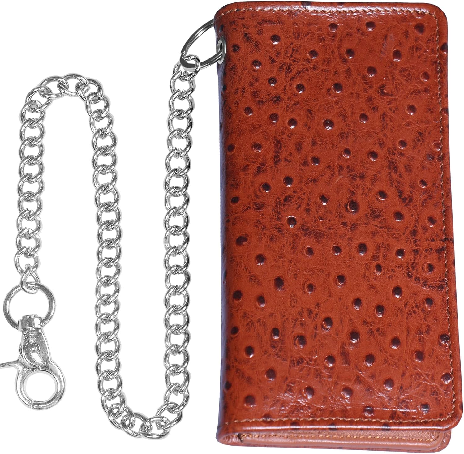 Amazon.com: IBRO Motorcycle Biker BifoldChain Wallet for Men Ostrich ...