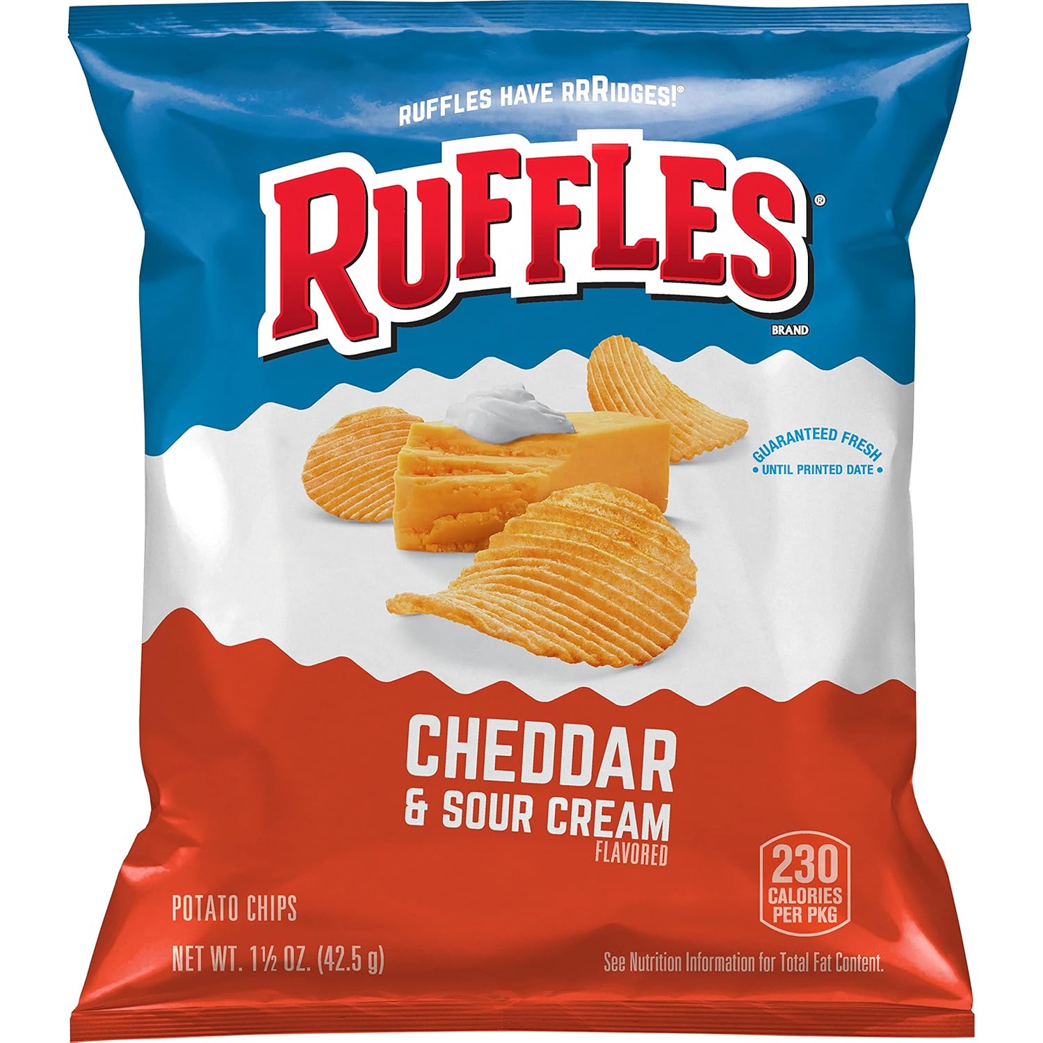 Ruffles Cheddar & Sour Cream Flavored Potato Chips, 1.5 Ounce (Pack of ...