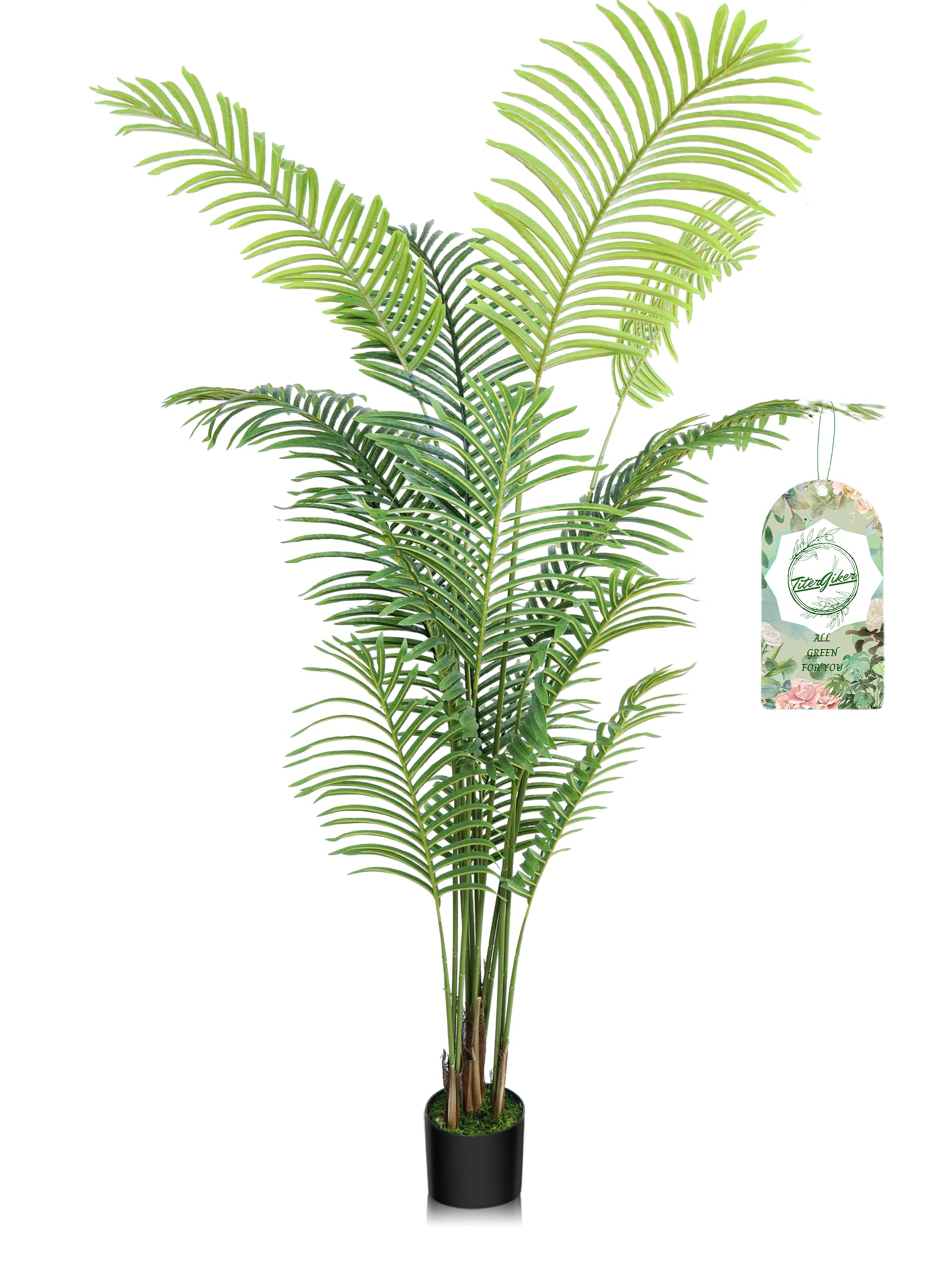 Amazon.com: Titer Giker 6FT Artificial Palm Tree ，Fake Plant Plastic ...