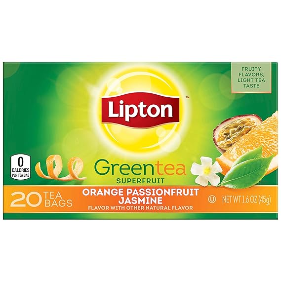 Amazon.com : Lipton Green Tea, Orange Passionfruit & Jasmine, 20 Count ...