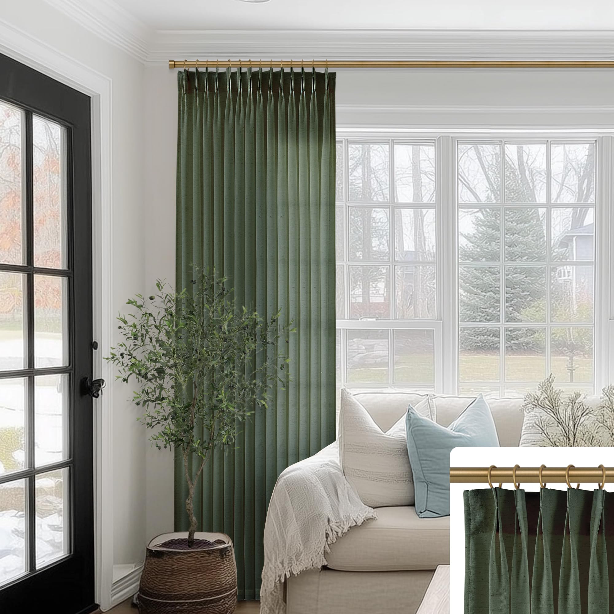 Olive Green Curtains Sheers
