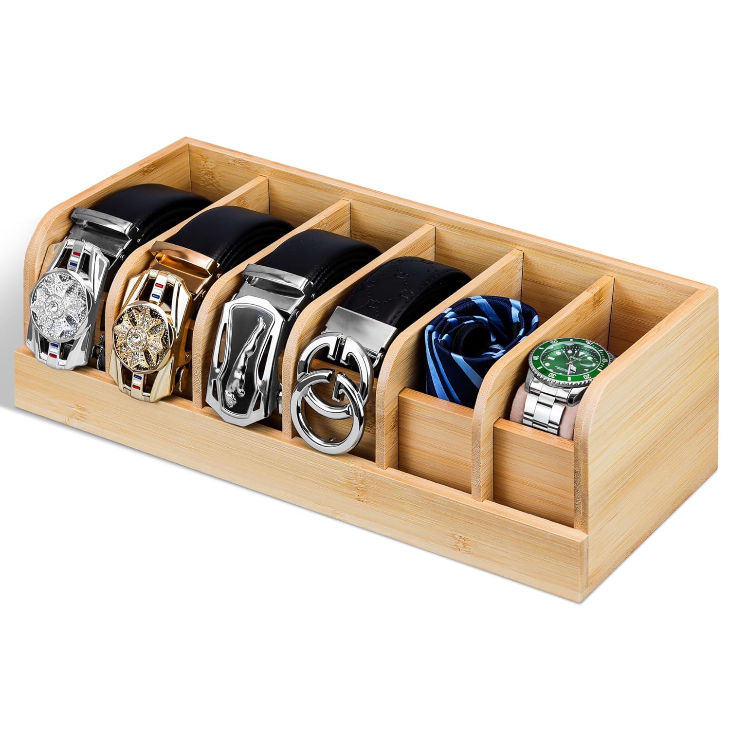 Belt Organizer, 6 Compartment Belt Holder Belt Hanger Closet and Belt ...