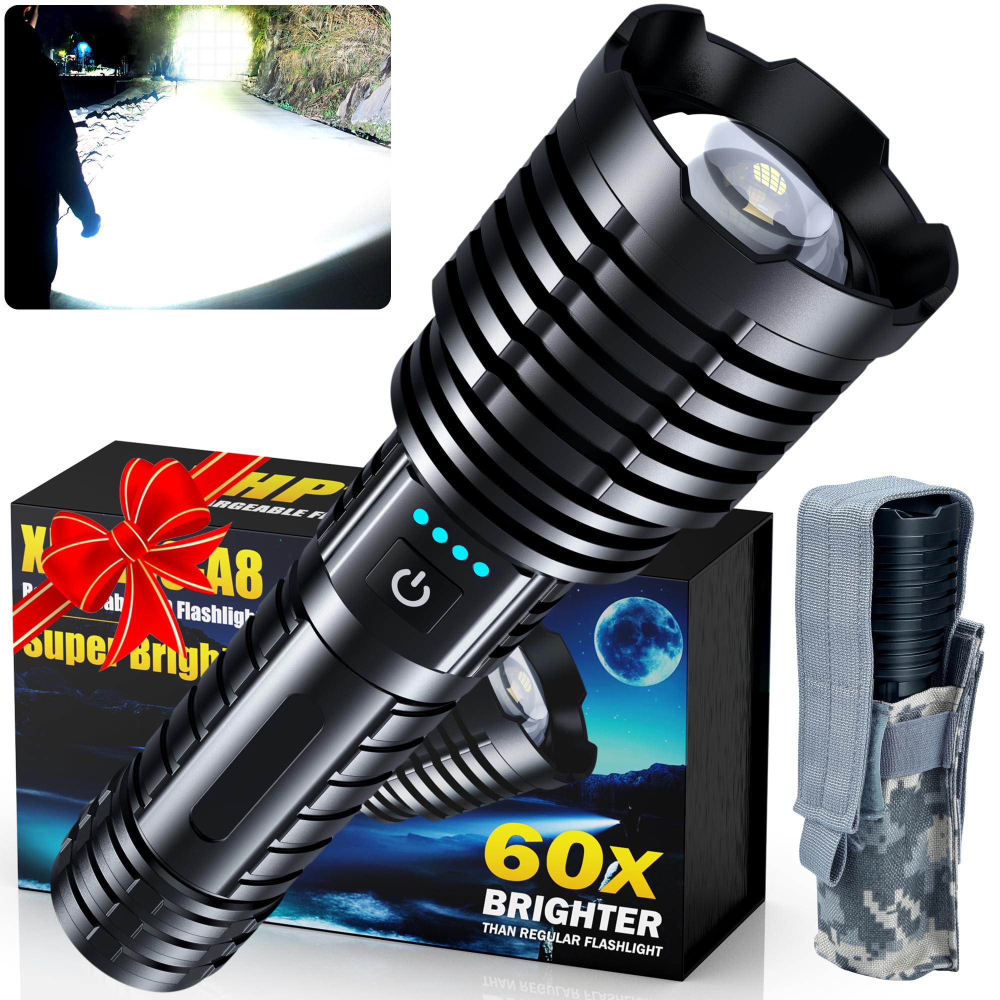 Ultra High Power Flashlights Super Bright Touch XHP360 Most Powerful