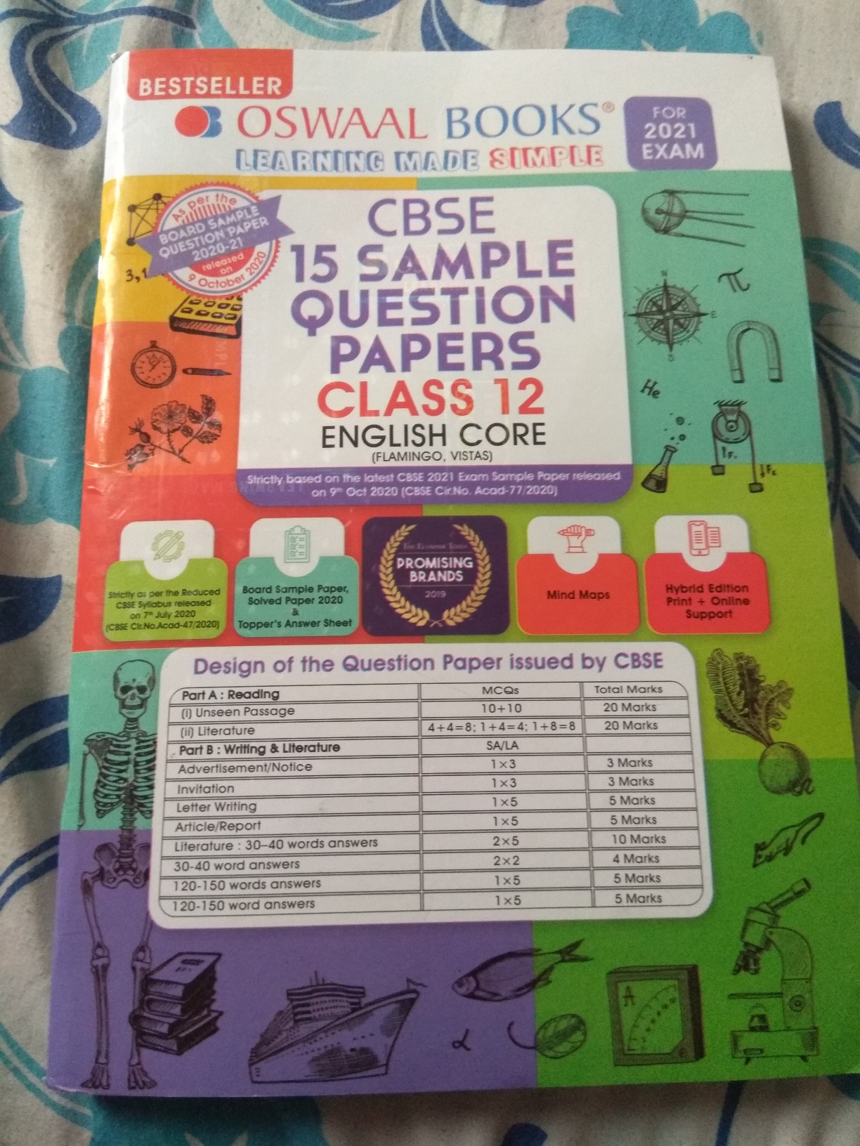 Oswaal CBSE Sample Question Paper Class 12 English Core Book (Reduced ...