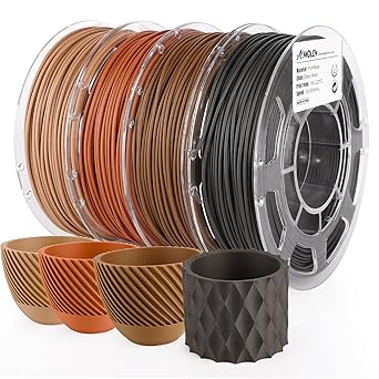 Review AMOLEN Real Wood 3D Printer Filament Bundle, PLA Filament 1.75mm ...