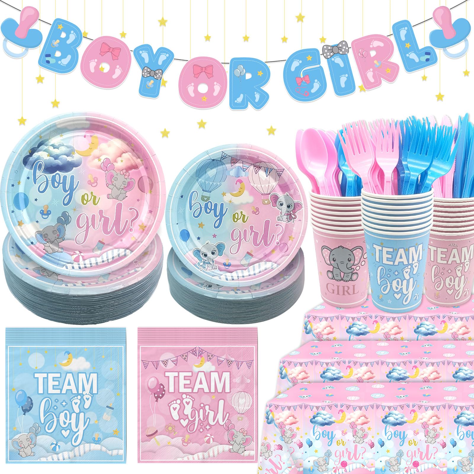 Amazon.com: Yavxzvbw 170 PCS Gender Reveal Decorations Kit, Gender ...