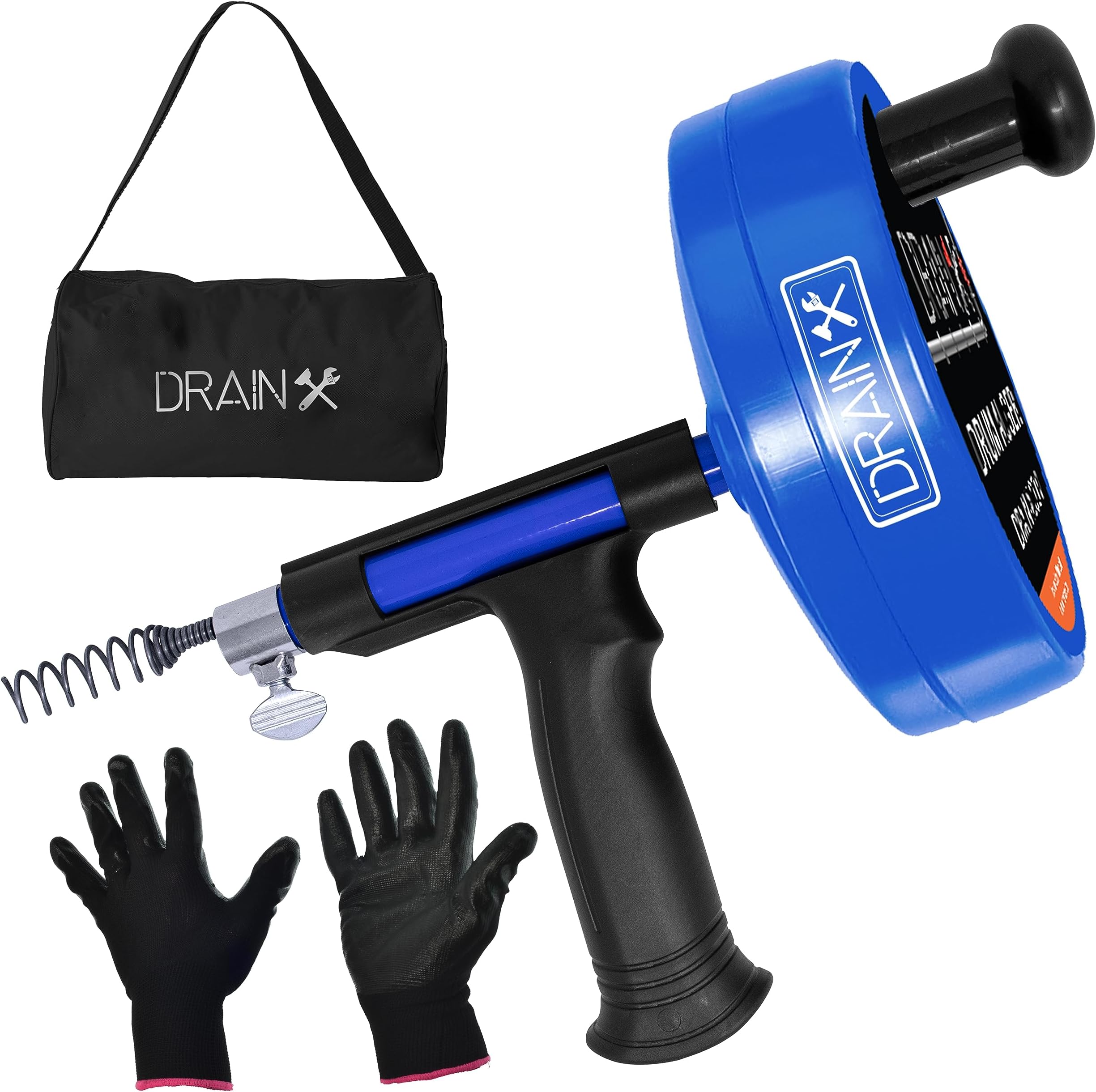 Amazon.com: Drainx Pro 50-FT Heavy Duty Steel Drum Drain Auger Plumbing ...