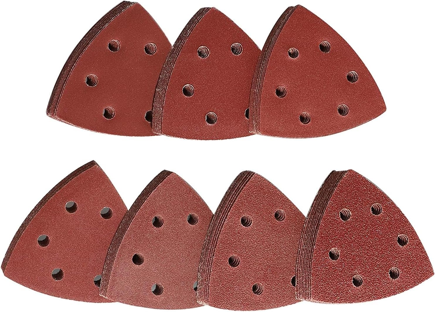 Toolzone 10Pc 90mm Hook and Loop Backed Delta Triangle Sander Sandpaper ...