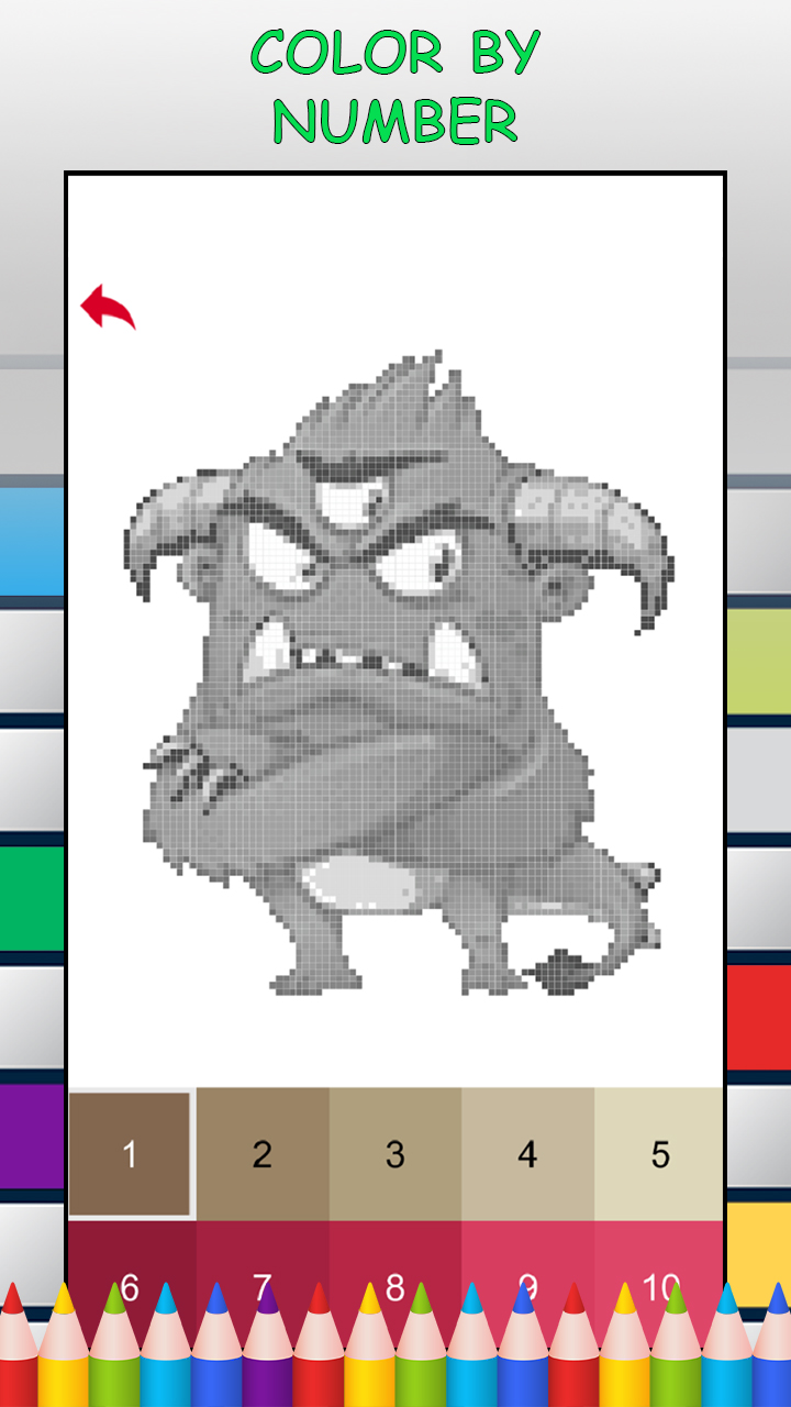 Cartoon Monsters Color by Number - Free Pixel Art Game - Coloring Book ...