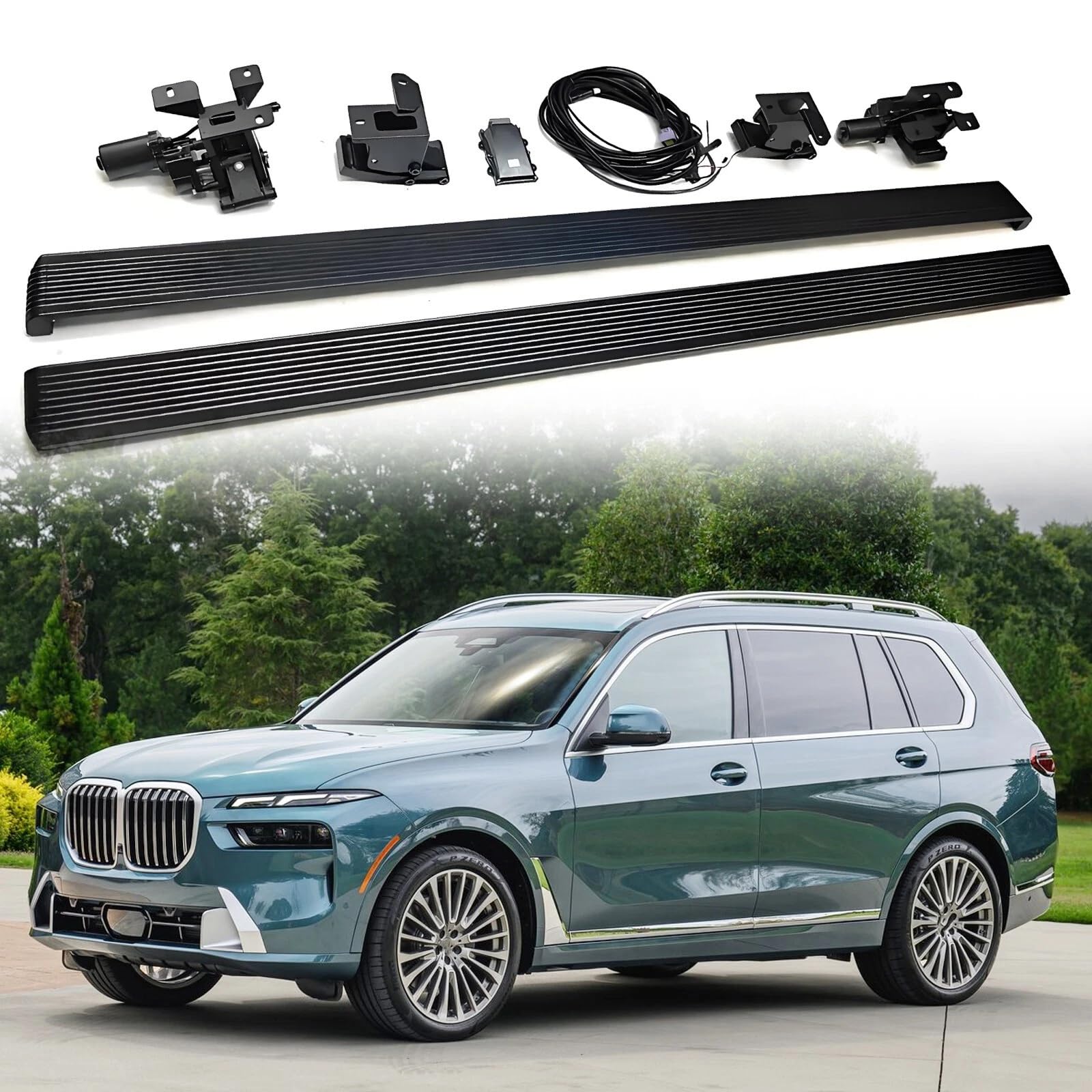2pcs Black Deployable Side Step Electric Running Board Step Bars ...