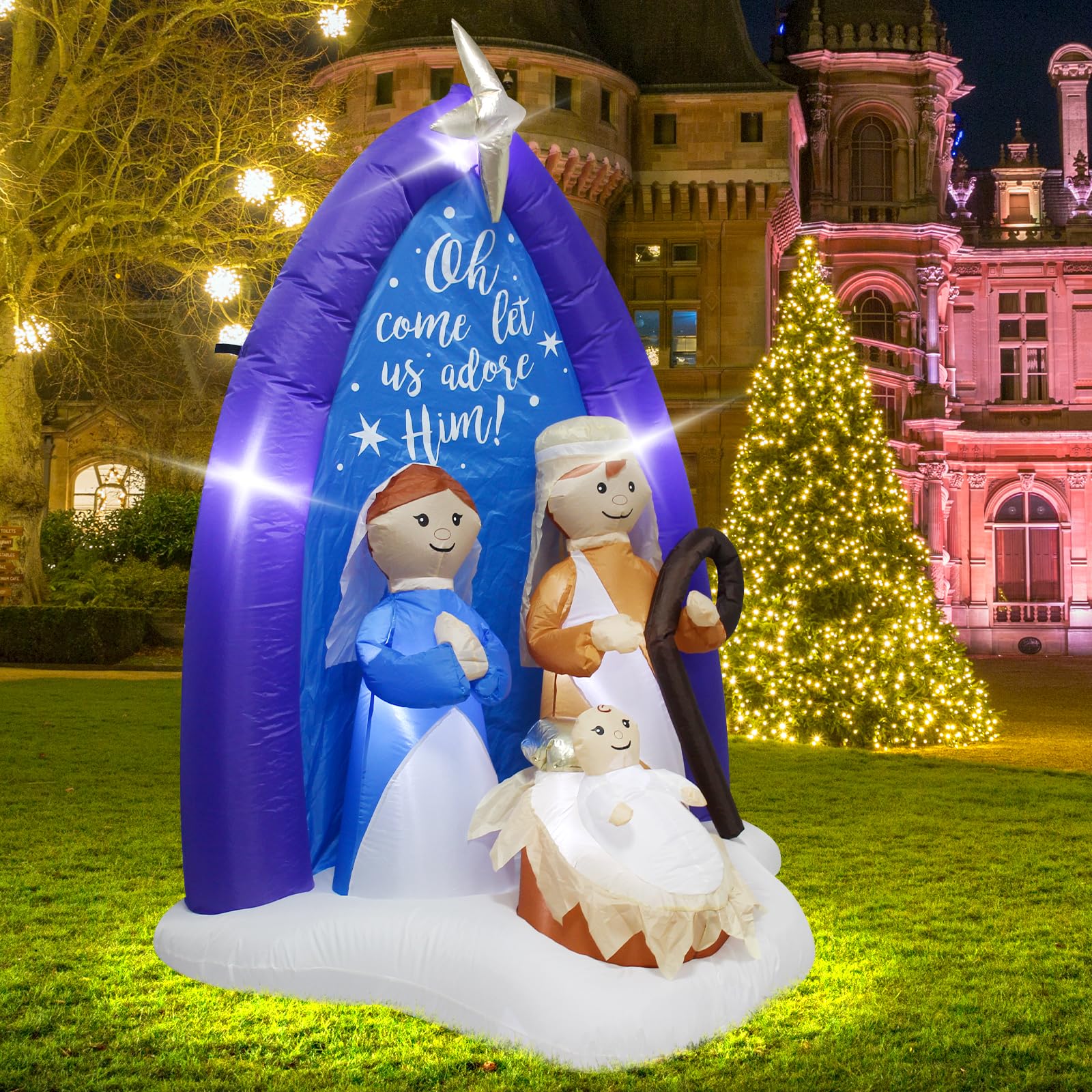 Snapklik.com : 6Feet Inflatable Jesus Nativity Scene Outdoor Christmas ...
