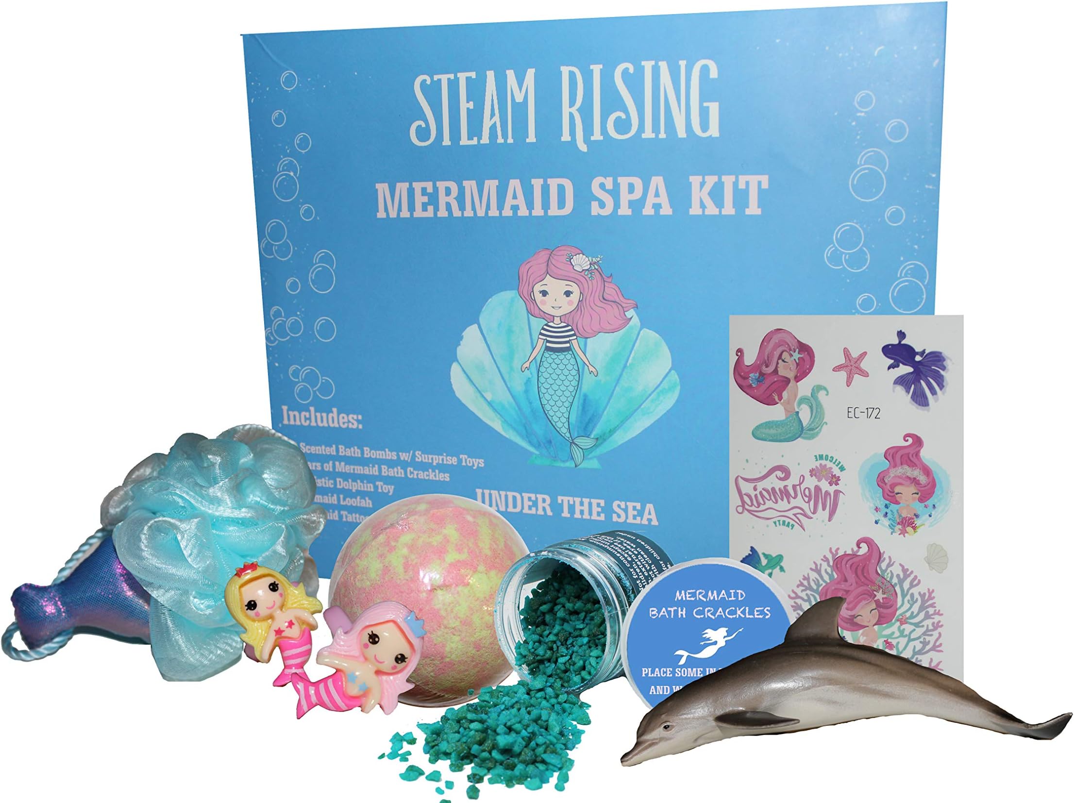 Amazon.com: Mermaid Bath Toy Spa Kit | Mermaid Bath Bombs and Bath ...