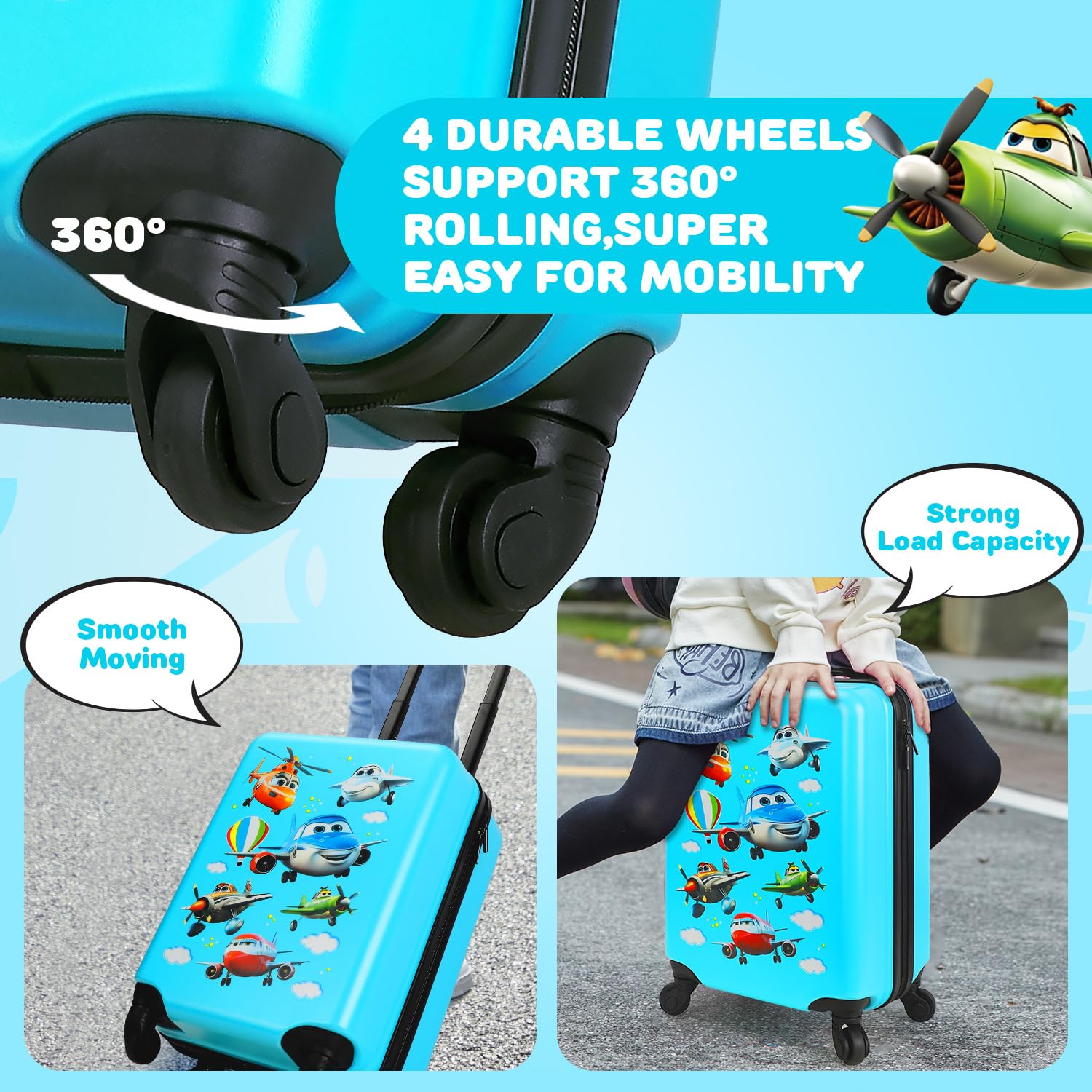 emissary Kids Luggage With Wheels For Boys, Kids Suitcases With Wheels ...