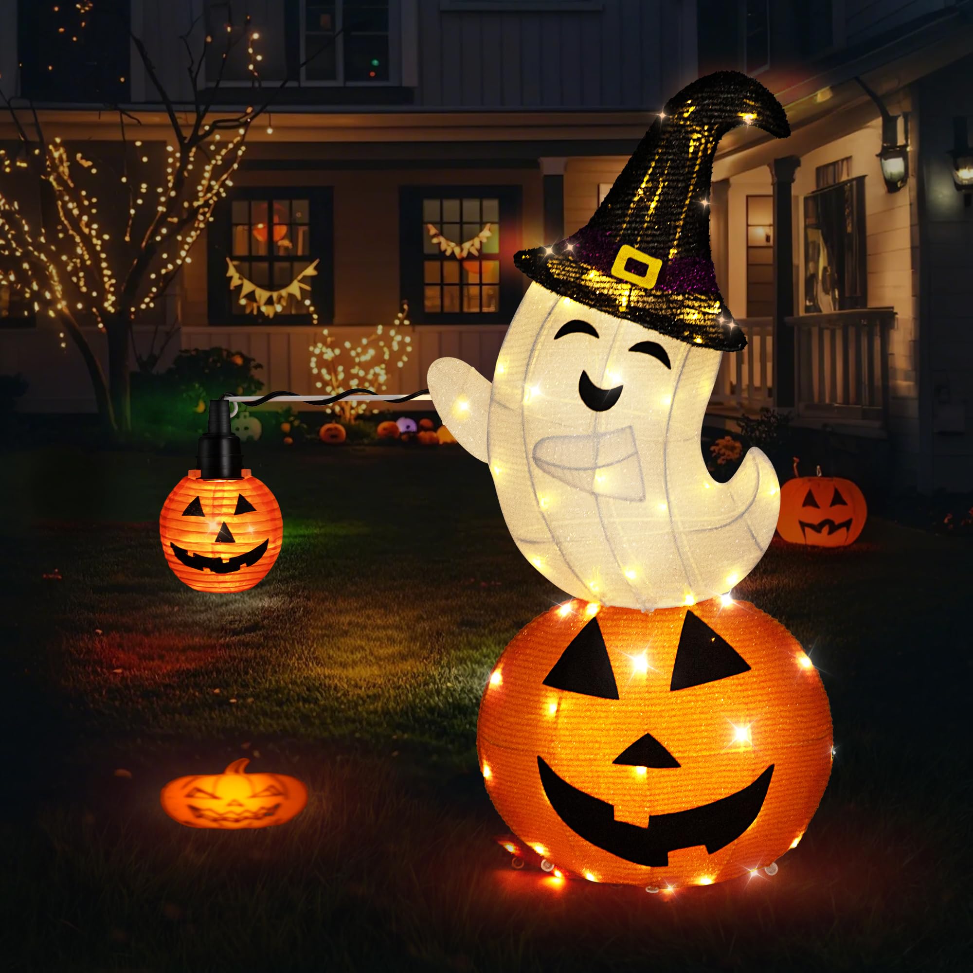 Amazon.com: VIVOHOME 2.5FT Halloween Lighted Yard Decor, Cute Metal ...