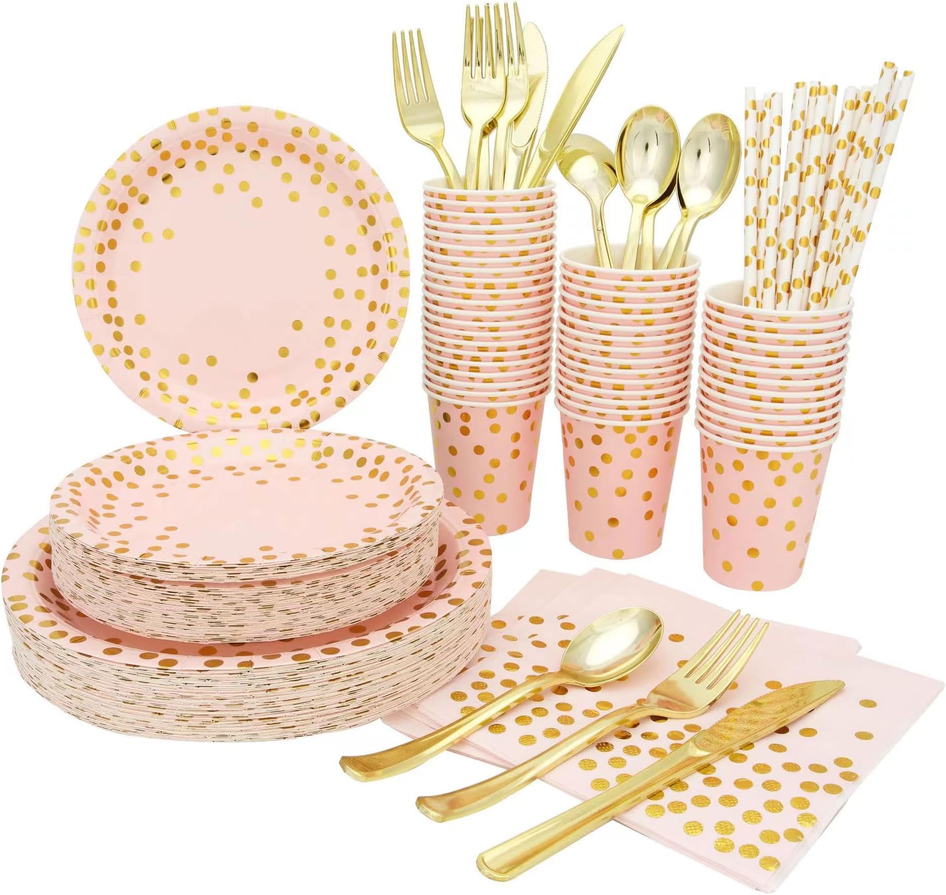 Amazon.com: Yaomiao 168 Pcs Disposable Dinnerware Set Party Supplies ...