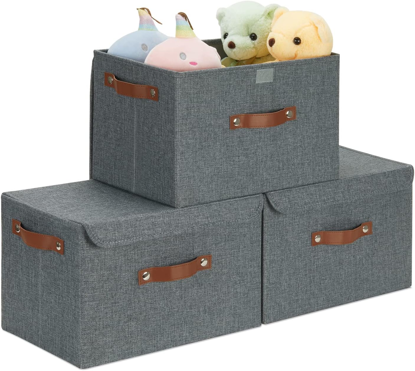 Amazon.com: DULLEMELO Fabric Storage Bins Box for Shelves Closet ...