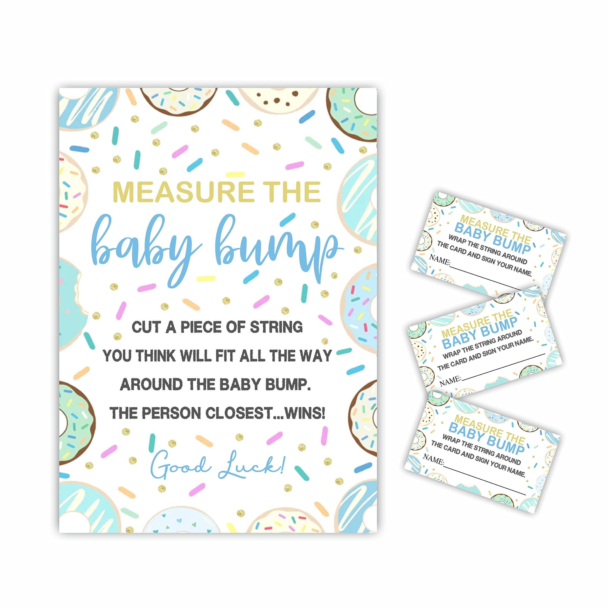 Amazon.com : Measure The Baby Bump Game Set For Baby Shower - Donut ...
