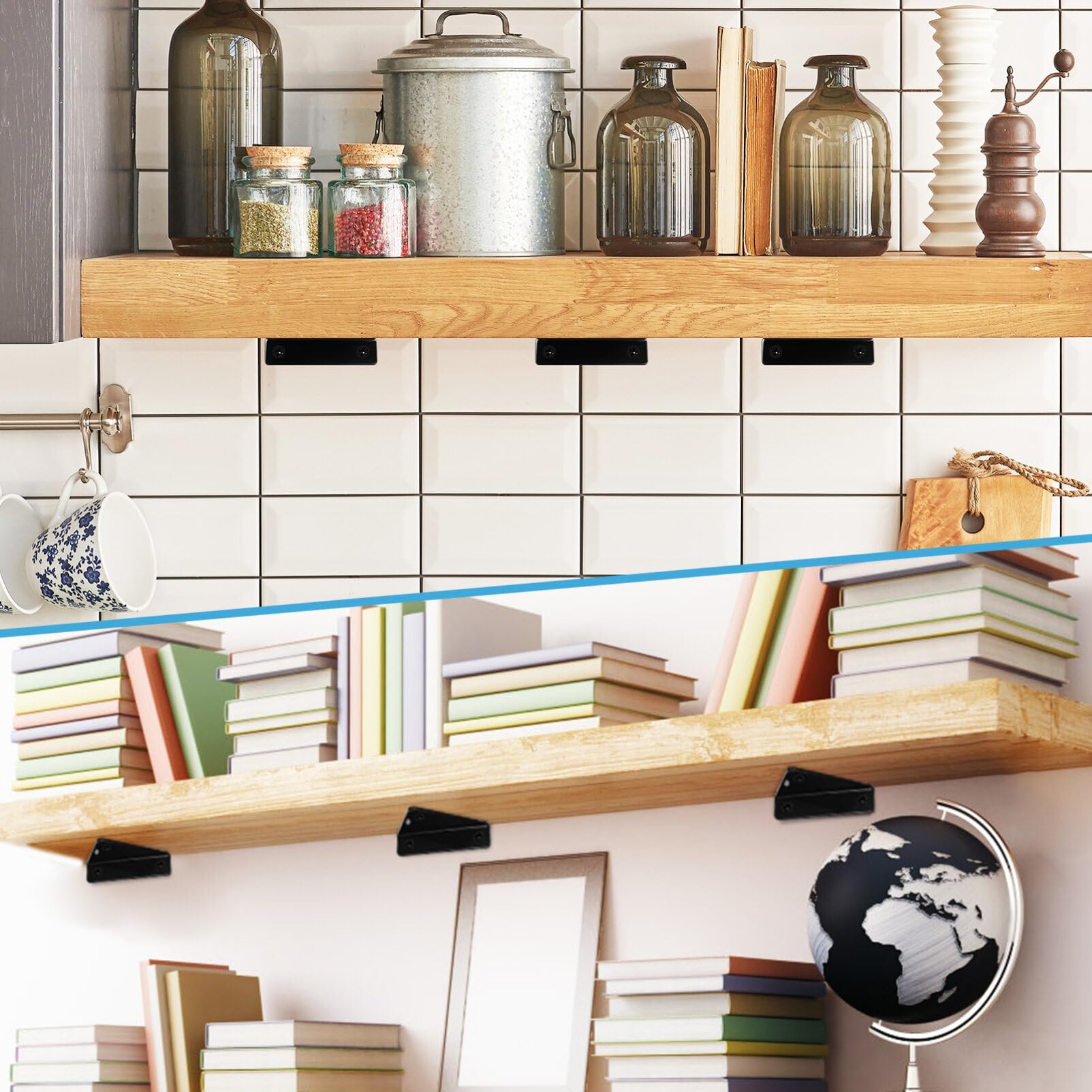 Angoily 6pcs Floating Shelf Bracket Triangle Design – 3inch Small ...