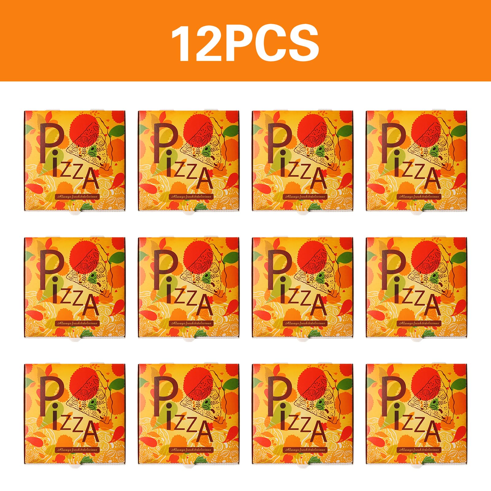 Snapklik.com : 12 PCS Pizza Boxes, 9 X 9 Inch Kraft Corrugated Pizza ...