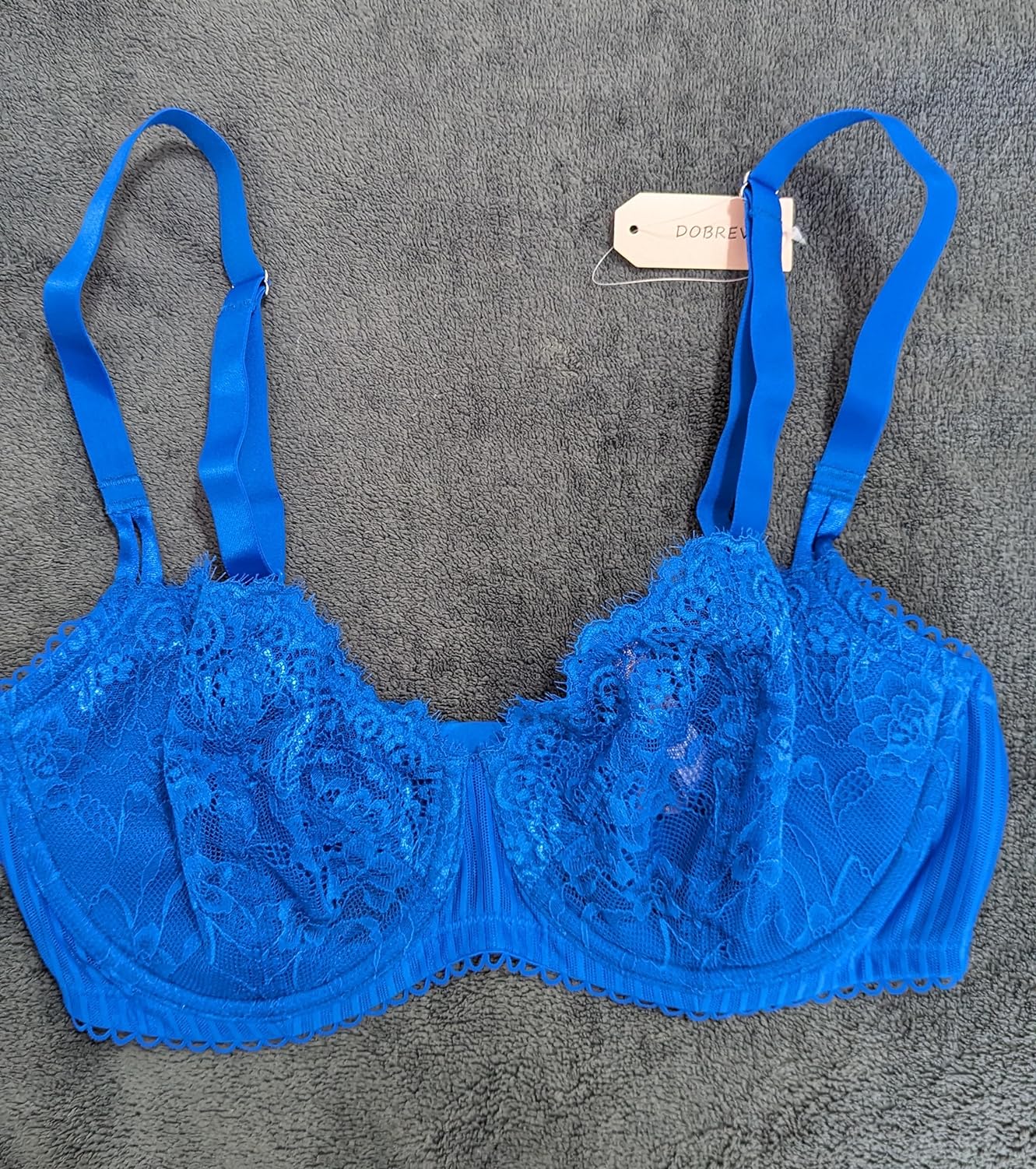 $6/mo - Finance DOBREVA Women's Sexy Lace Push Up Plus Size Bra Sheer ...