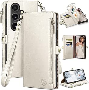 Amazon.com: XcaseBar Compatible with Samsung Galaxy S25 Wallet case with Zipper Credit Card ...