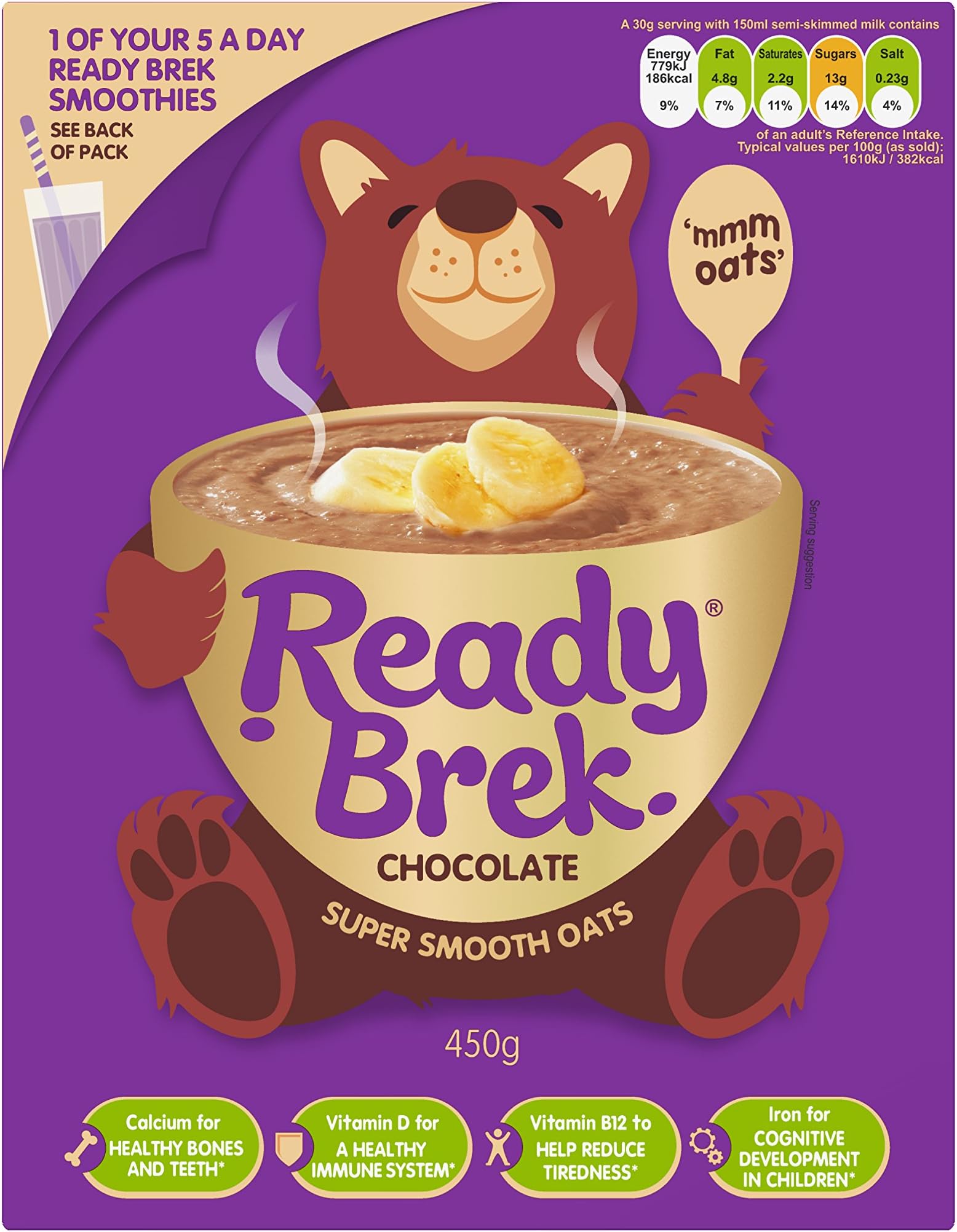 Amazon.com: Weetabix - Ready Brek - Super Smooth Porridge - Chocolate ...
