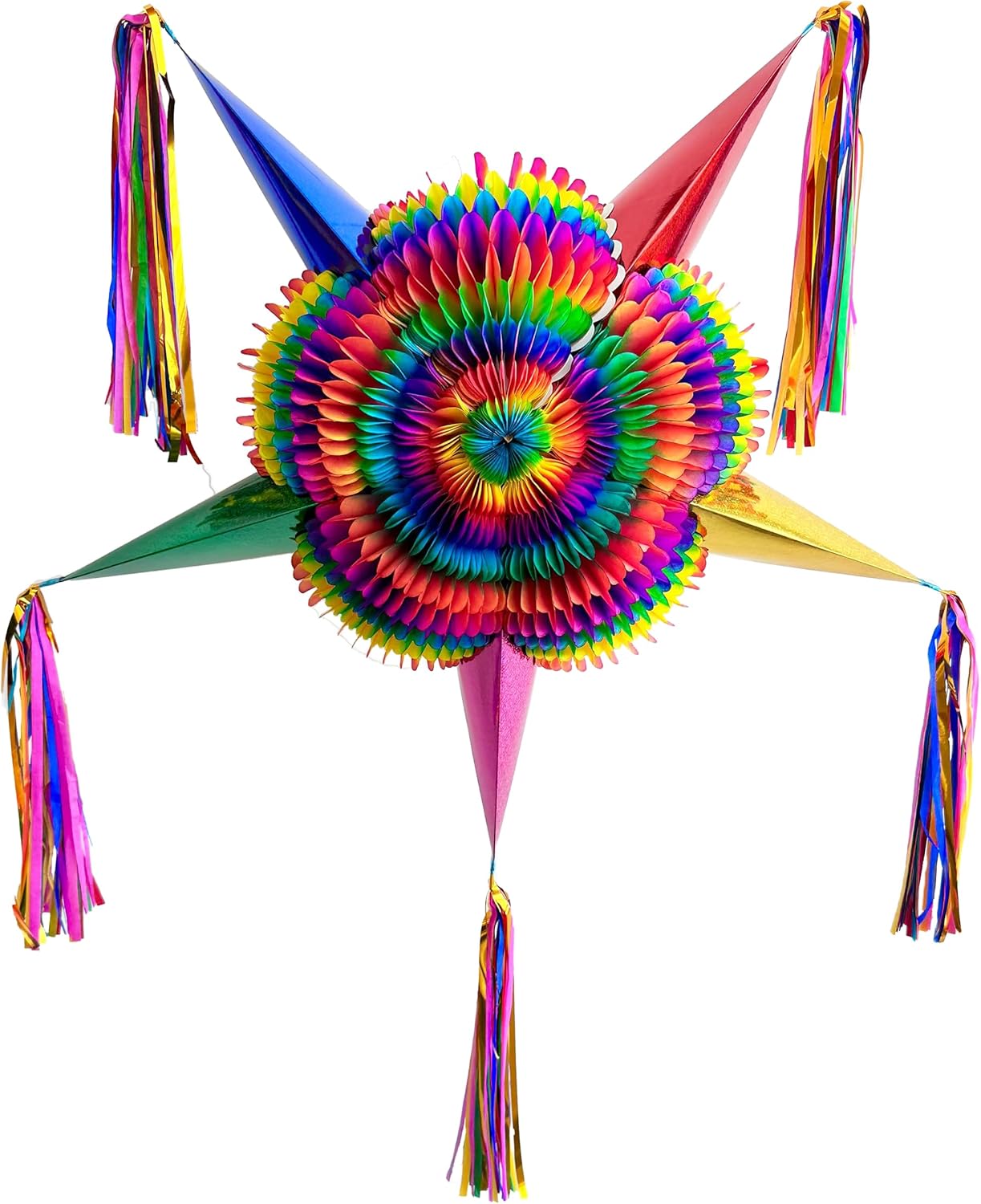 Amazon.com: "VIVANCO Piñata: Colorful Mexican Star Pinata with Golden ...