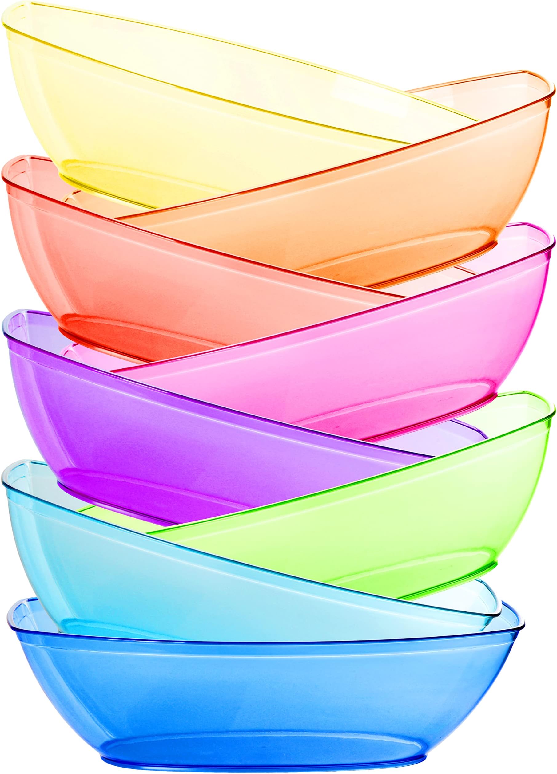 Amazon.com | Set of 4 - Oval Plastic Contoured Serving Neon Bowls ...