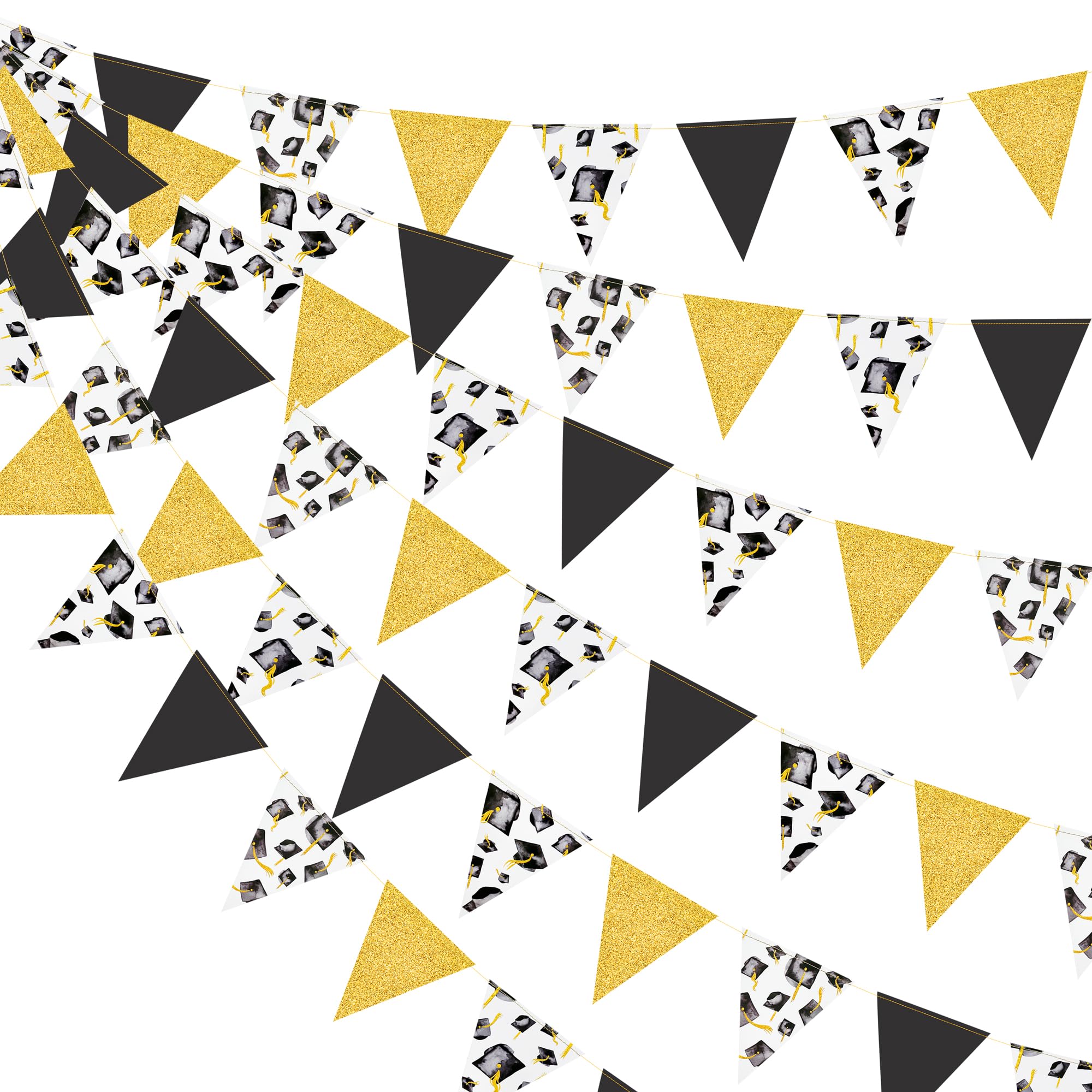 Amazon.com: Black Gold Graduation Decorations 2024 Black Gold Grad Hat ...