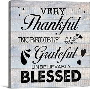 Amazon.com: Lameila Thankful Grateful Sign Wall Art Prints Canvas ...