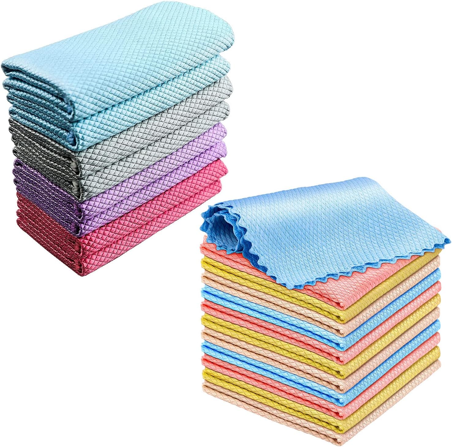 Amazon.com: Niveaya 20 Pcs Streak Free Miracle Cleaning Cloth, Multi ...