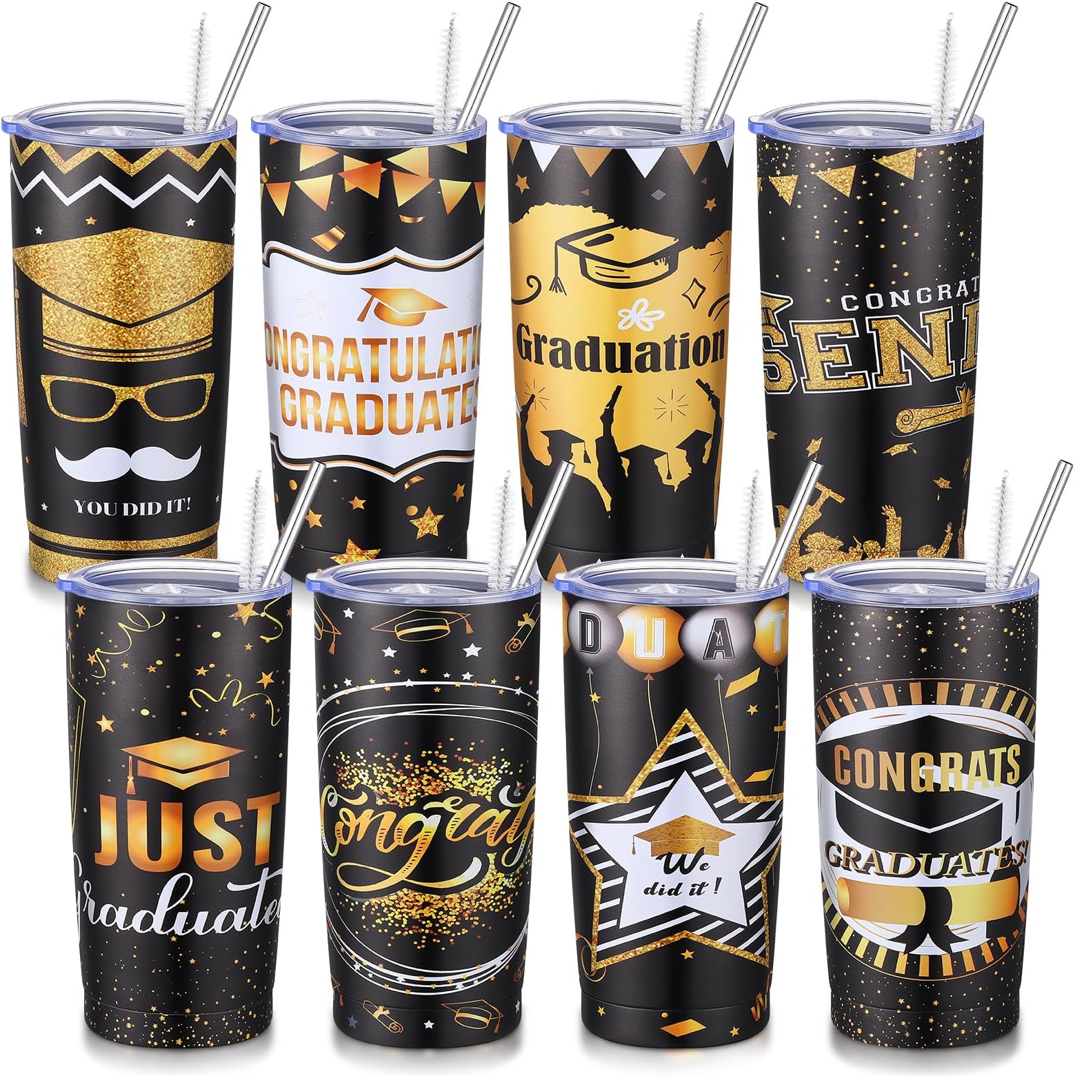Amazon.com | Suttmin 8 Pack 20oz Graduation Gifts Stainless Steel ...