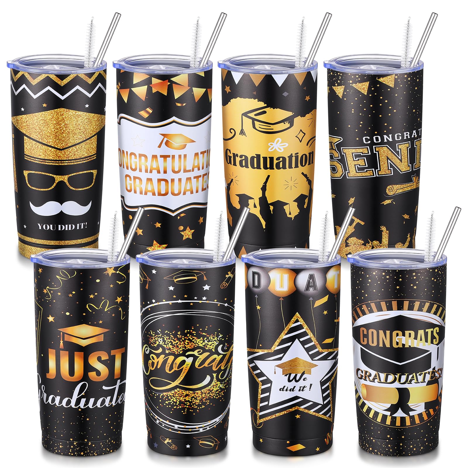 Amazon.com | Suttmin 8 Pack 20oz Graduation Gifts Stainless Steel ...