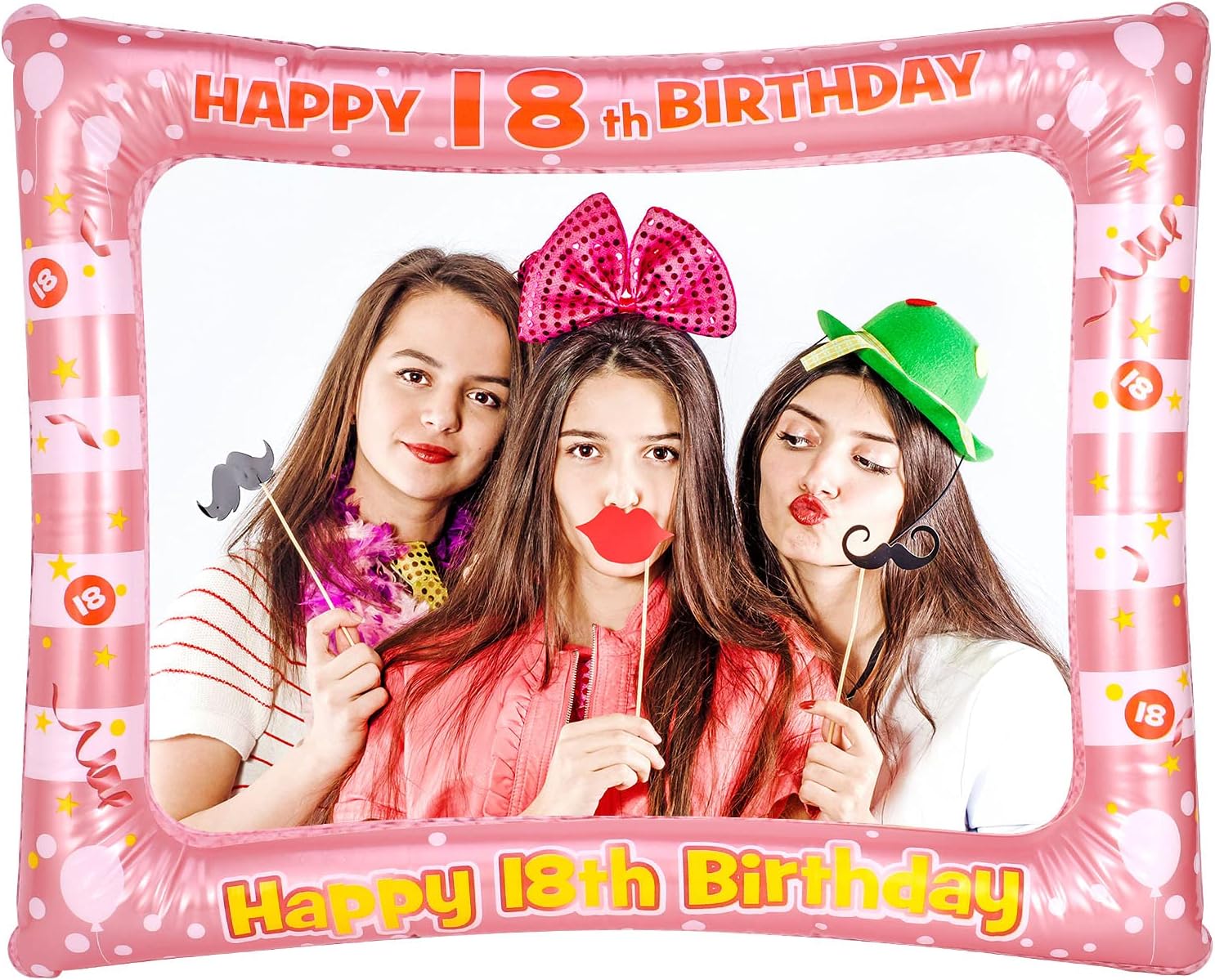 Opopark Inflatable Selfie Frame, Rose Gold Large Blow Up Birthday ...