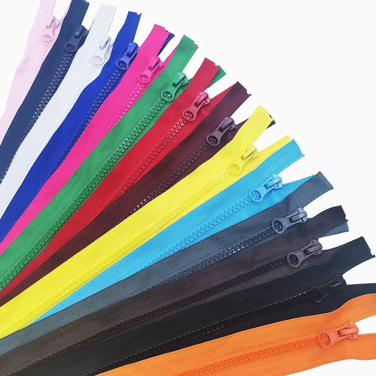Amazon.com: Wonesifee Zippers Colorful Resin Zippers #5 Plastic Zippers ...