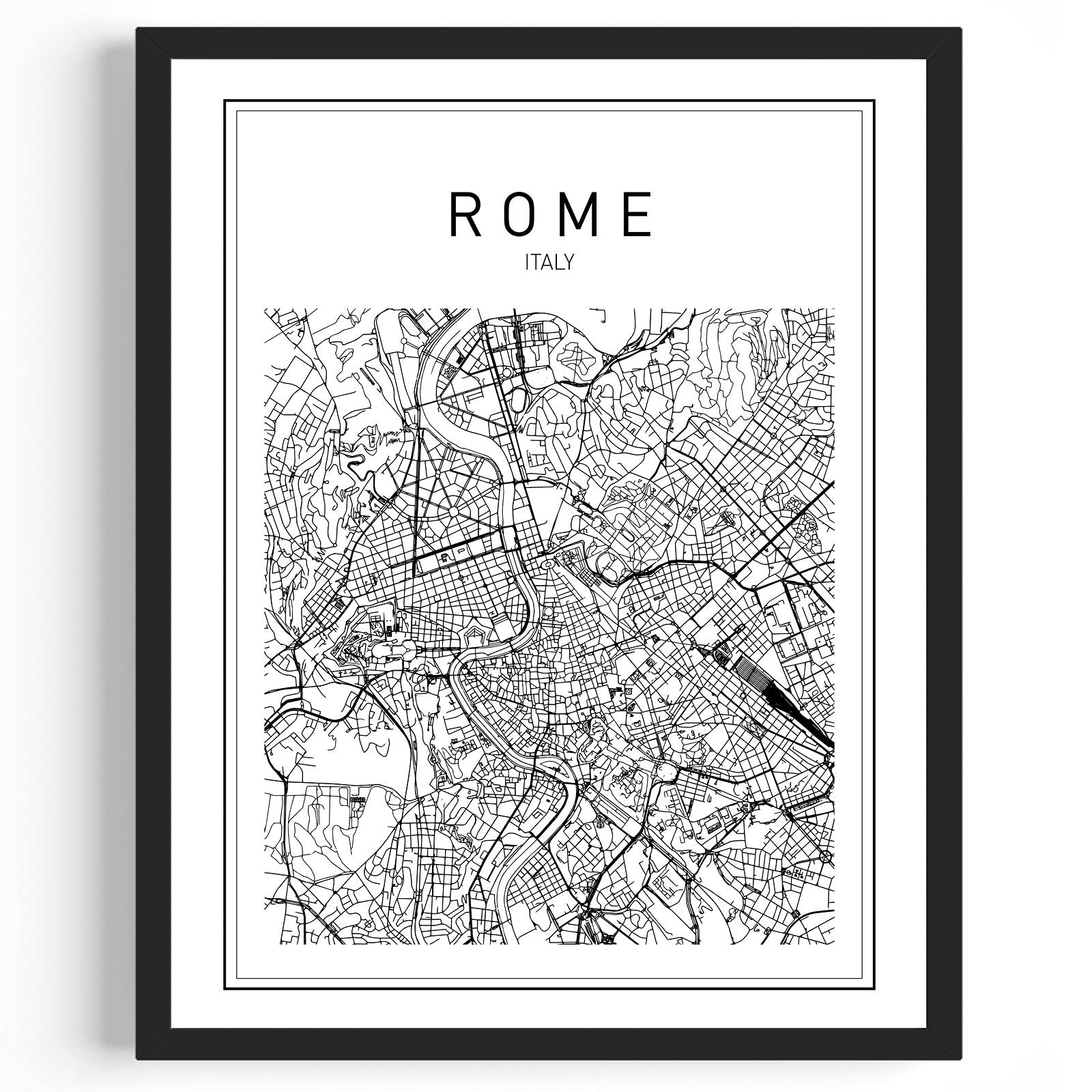 Buy Rome Map Rome Print Map of Rome Italy Map Italy Wall Art Map Print ...