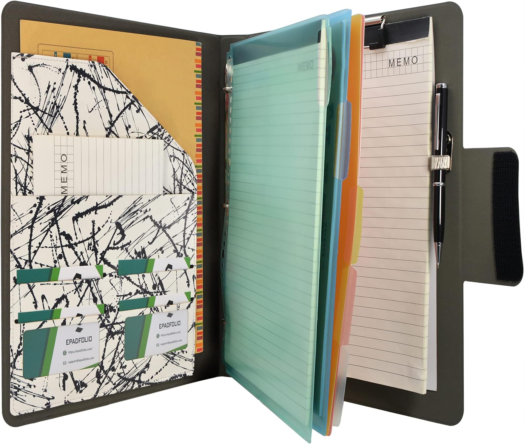 Amazon.com : Padfolio Ring Binder with Color File Folders, 3-Ring ...