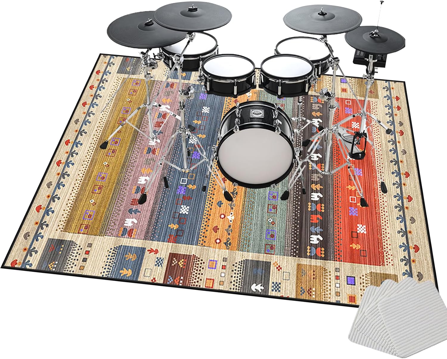Soundproof Drum Mat Non-Slip | Soundproofing Blanket | Drum Carpet Rug ...