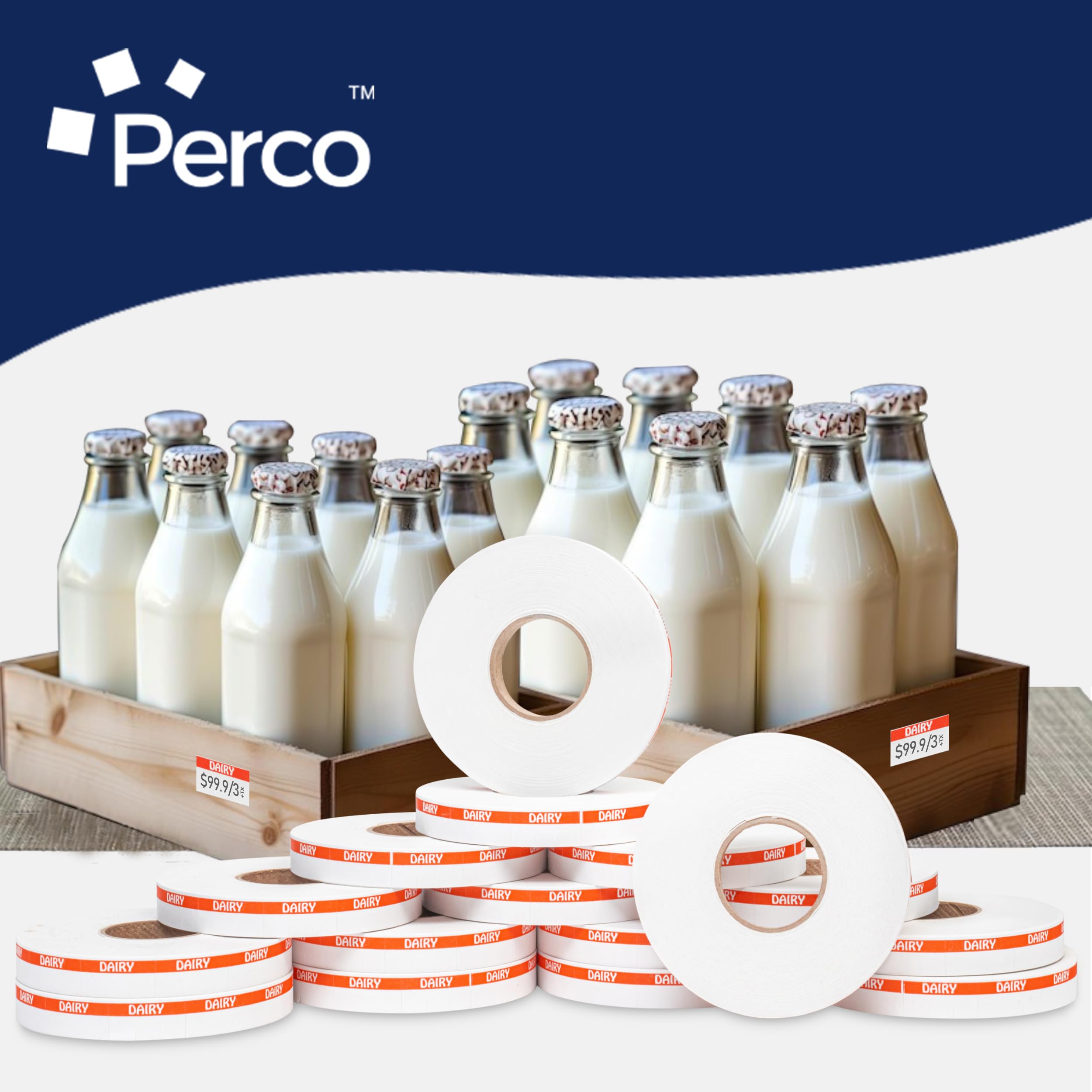 Snapklik.com : Perco Orange Reverse Print On White Dairy Labels To Fit ...